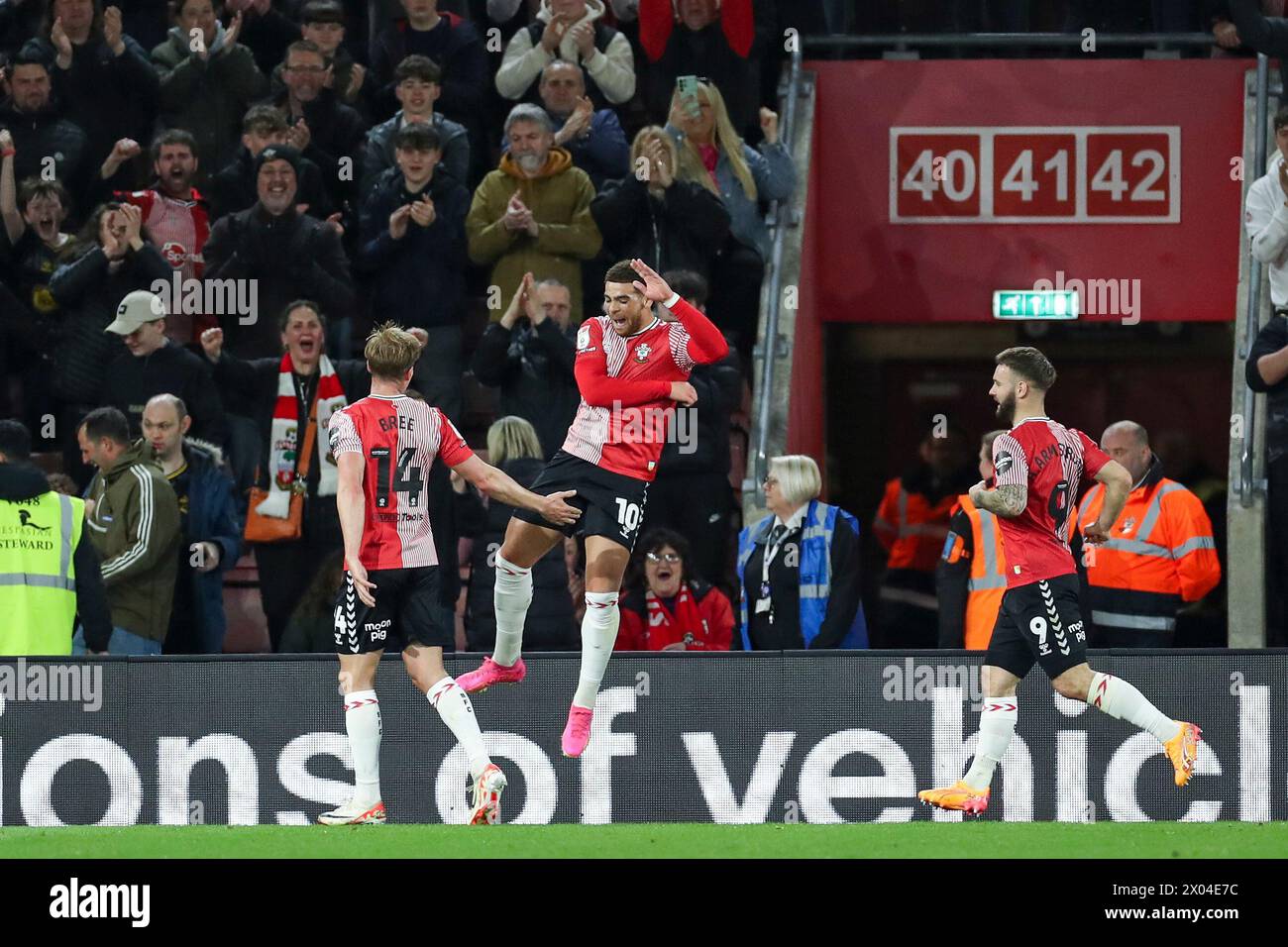Southampton, UK. 09th Apr, 2024. Southampton forward Che Adams (10 ...