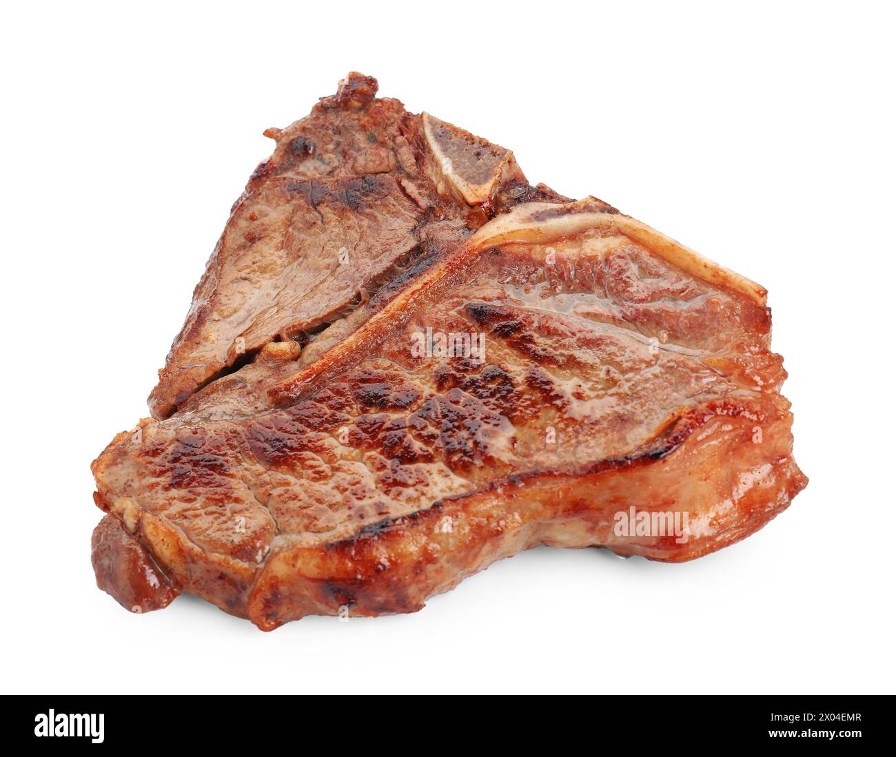 Delicious fried beef meat isolated on white Stock Photo - Alamy