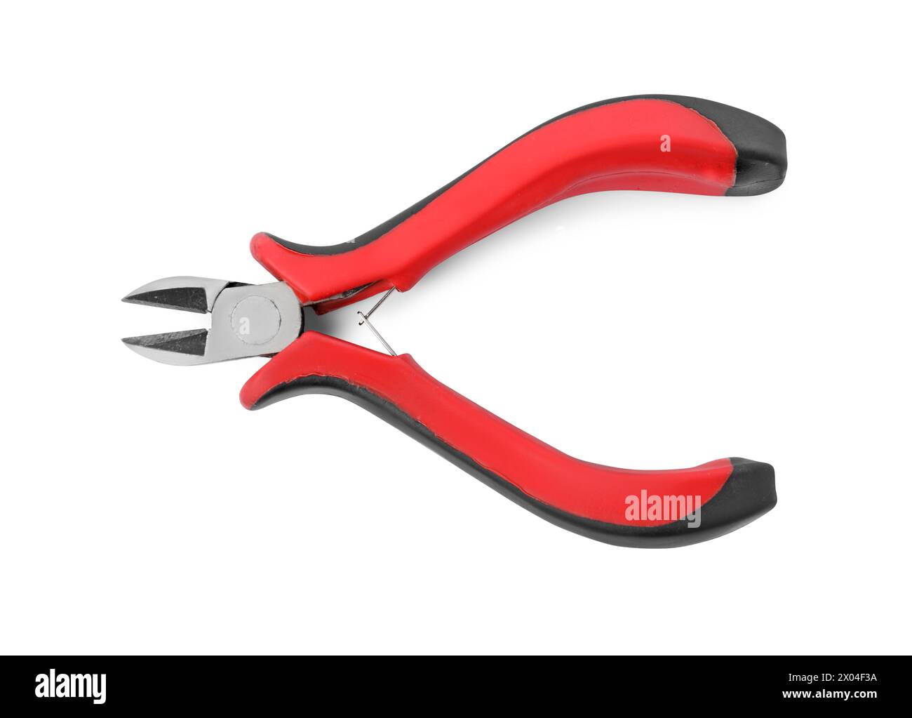 New side cutting pliers isolated on white, top view Stock Photo - Alamy