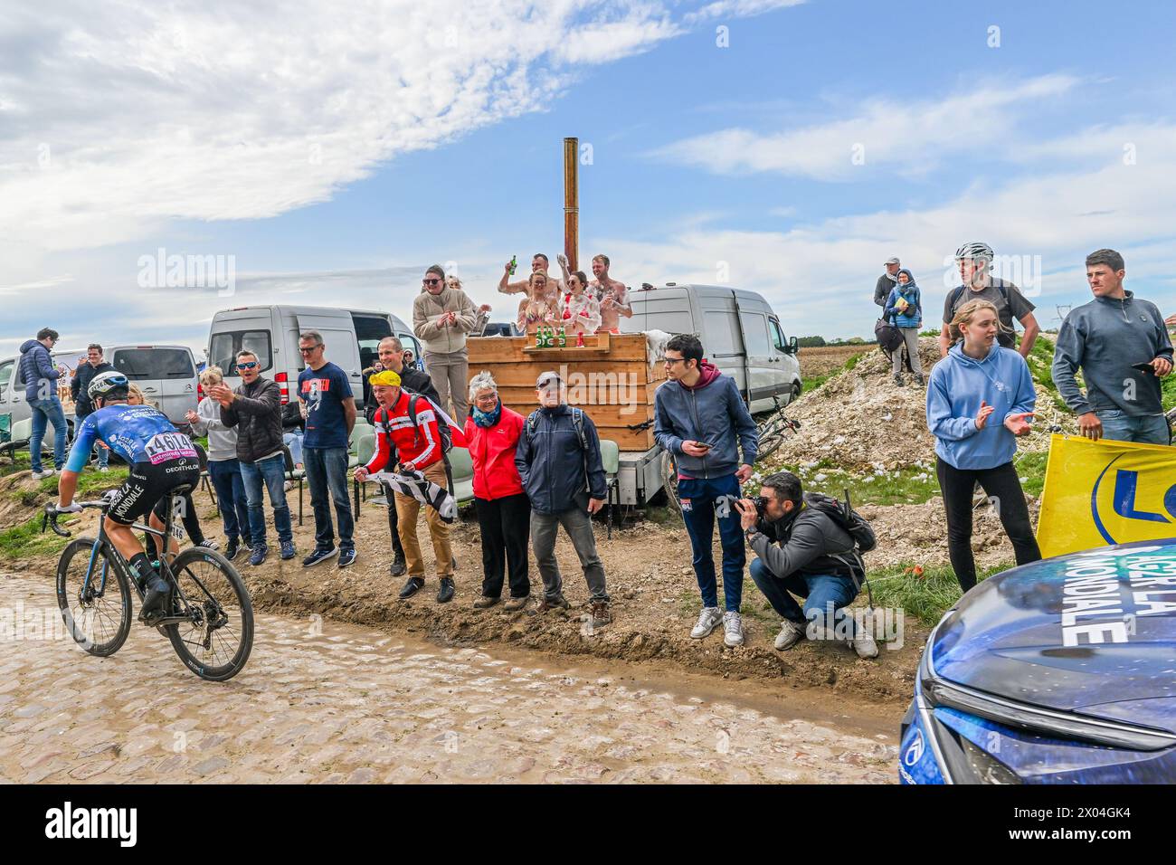 Mons En Pevele, France. 07th Apr, 2024. Self-made jacuzzi and good ...