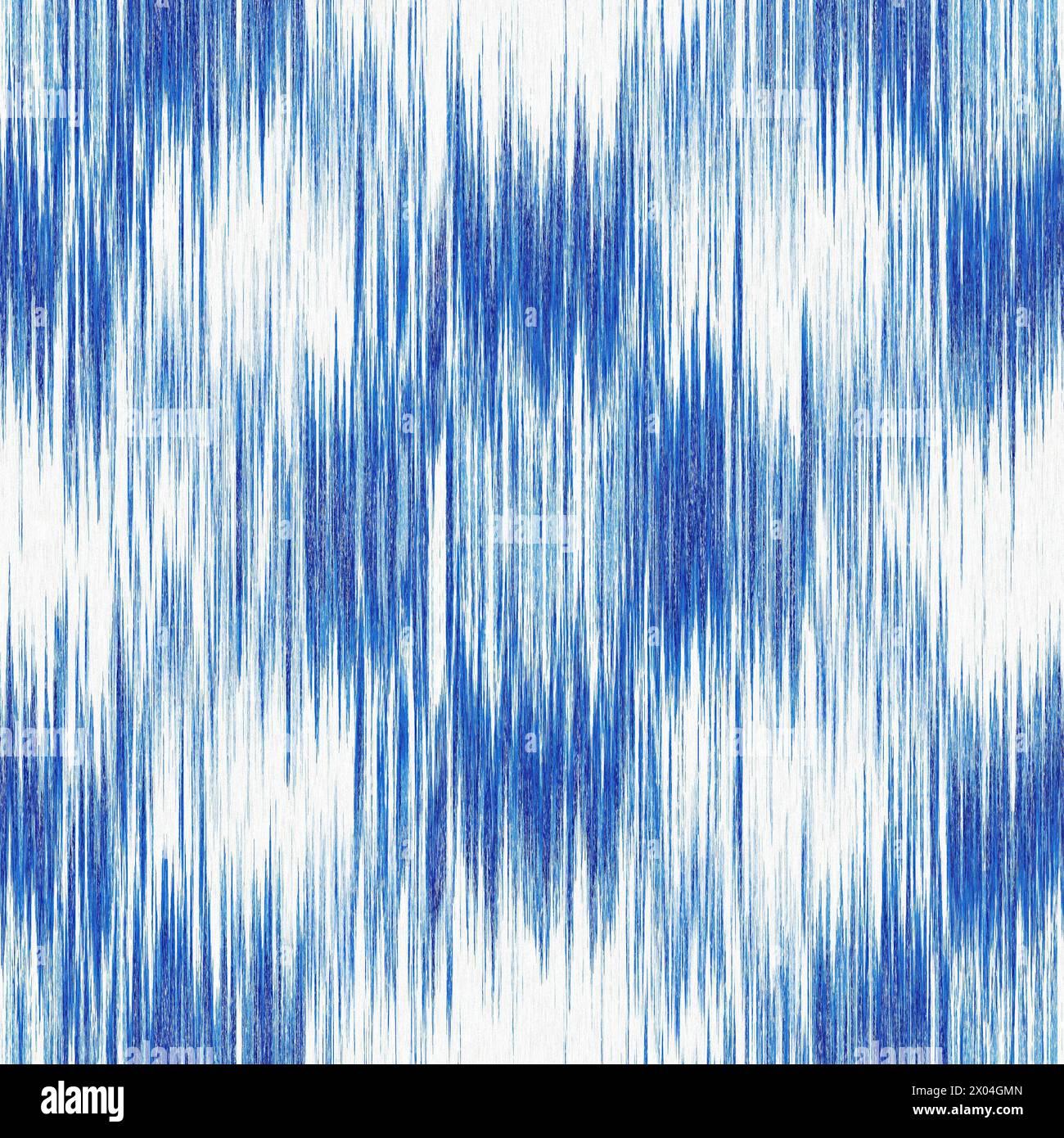 Indigo ikat dye stripe marled seamless pattern. Asian style wavy ...