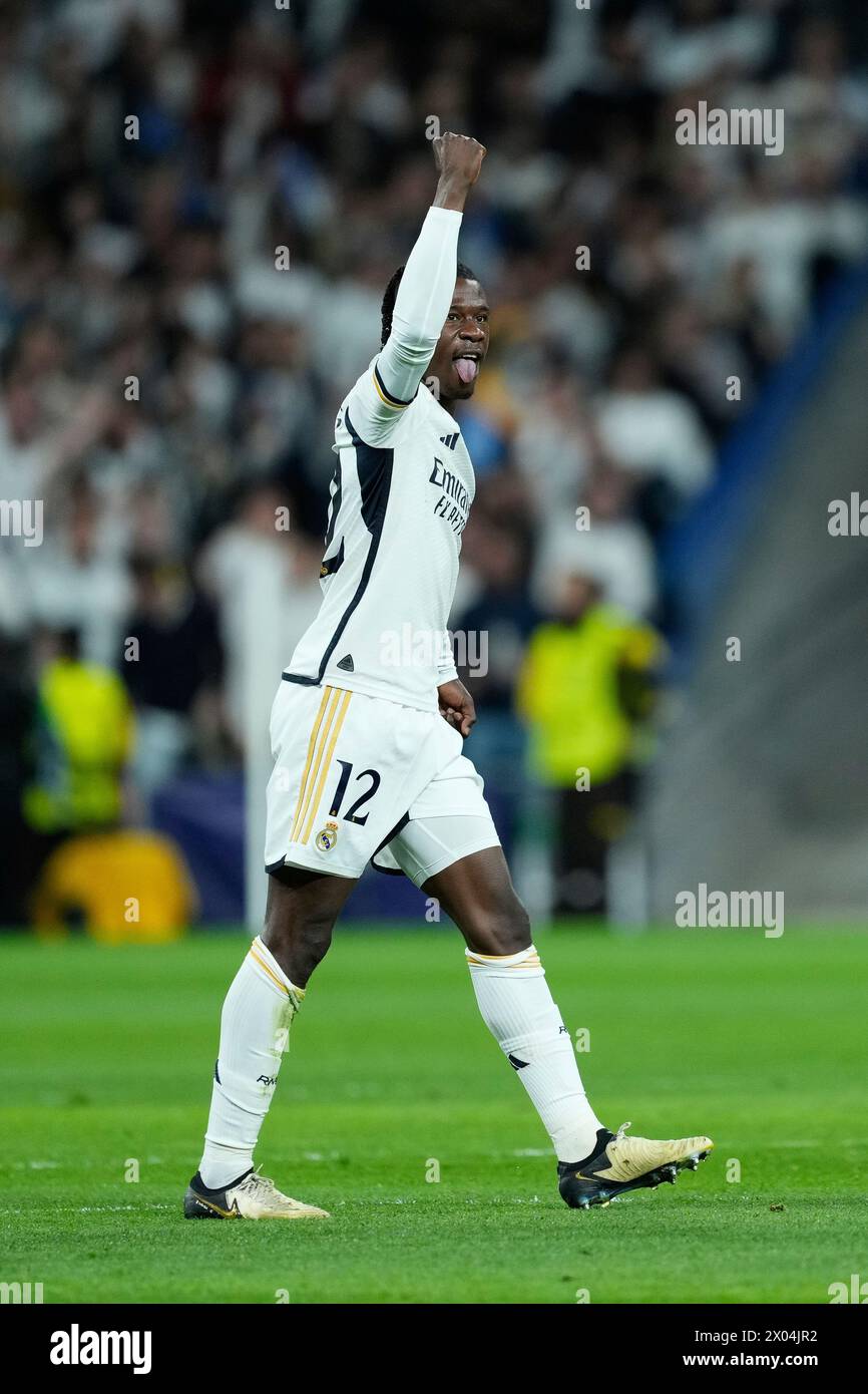Eduardo Camavinga of Real Madrid celebrates a goal during the UEFA ...
