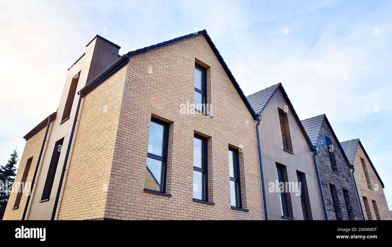 New single family houses in a new development area. Residential homes ...