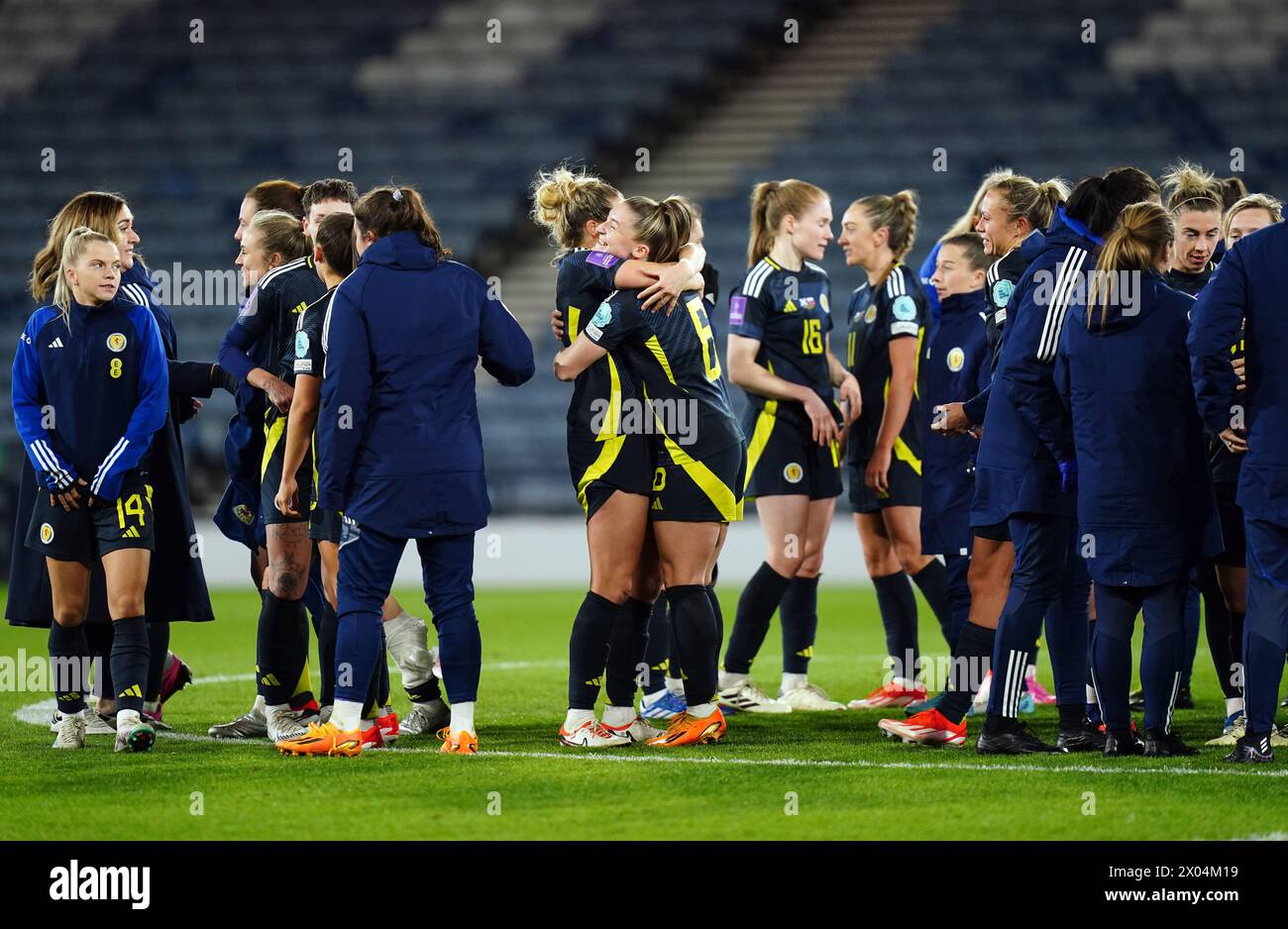Scotland's Chelsea Cornet with Sophie Howard following the UEFA Women's ...