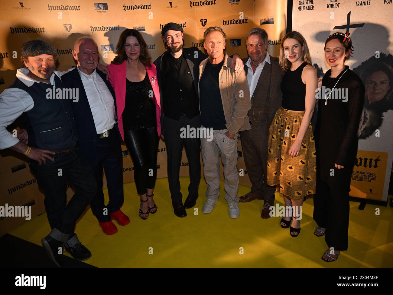 09 April 2024, Bavaria, Munich: Actors Max Schmidt (l-r), Sepp Schauer ...