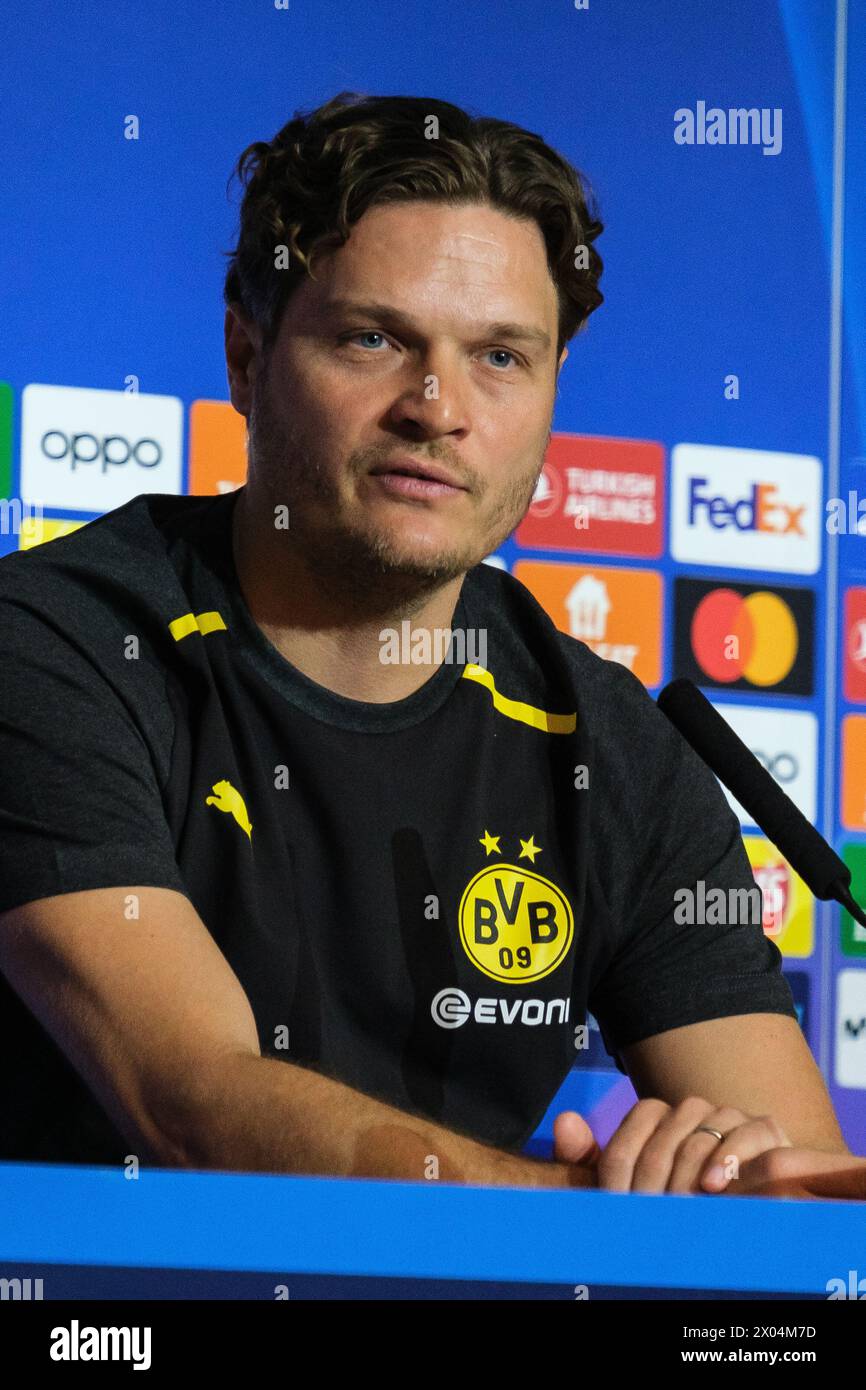 Head Coach Edin Terzic of Borussia Dortmund at the press conference ...