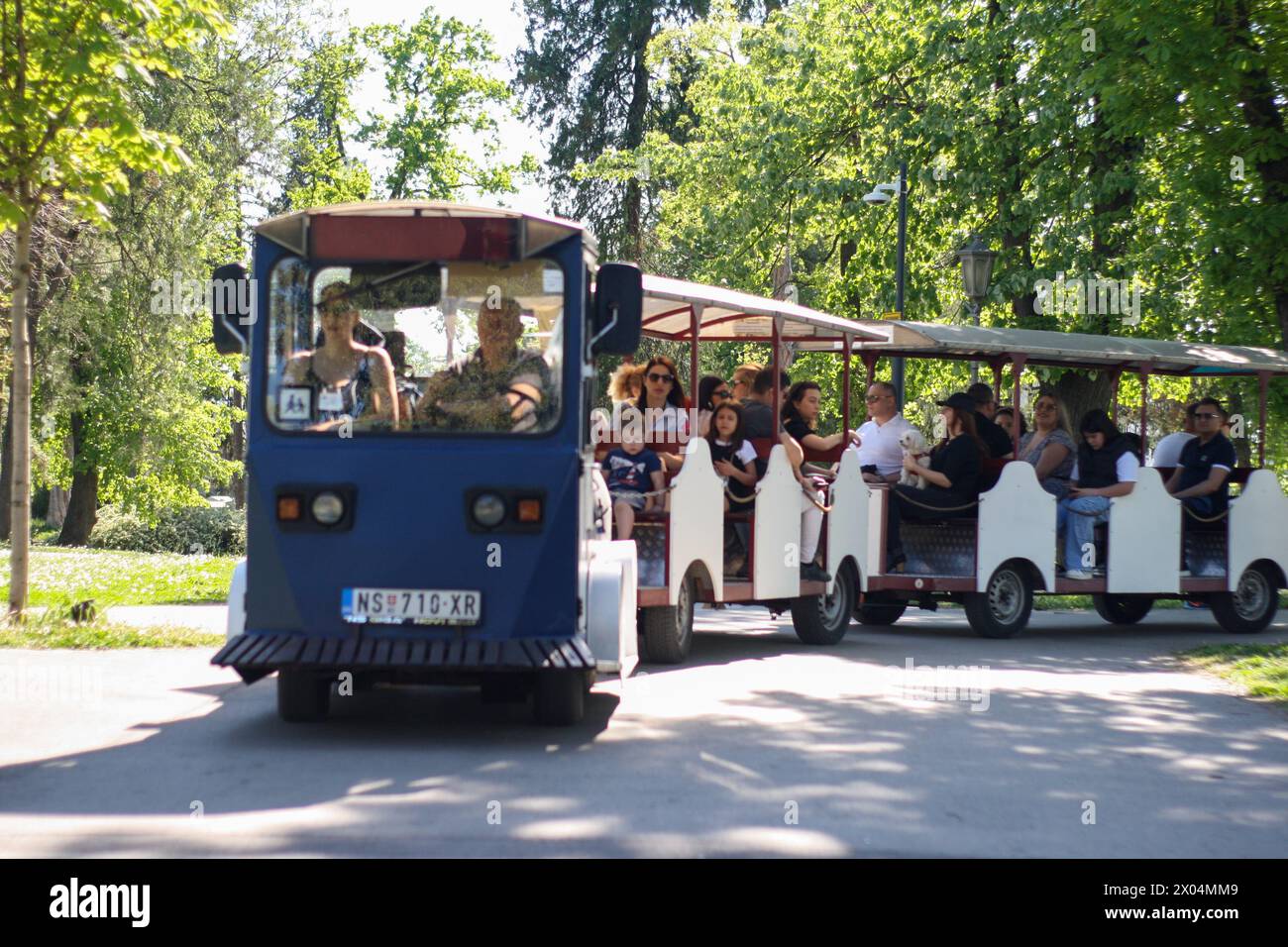 Tourists road train park hi-res stock photography and images - Alamy