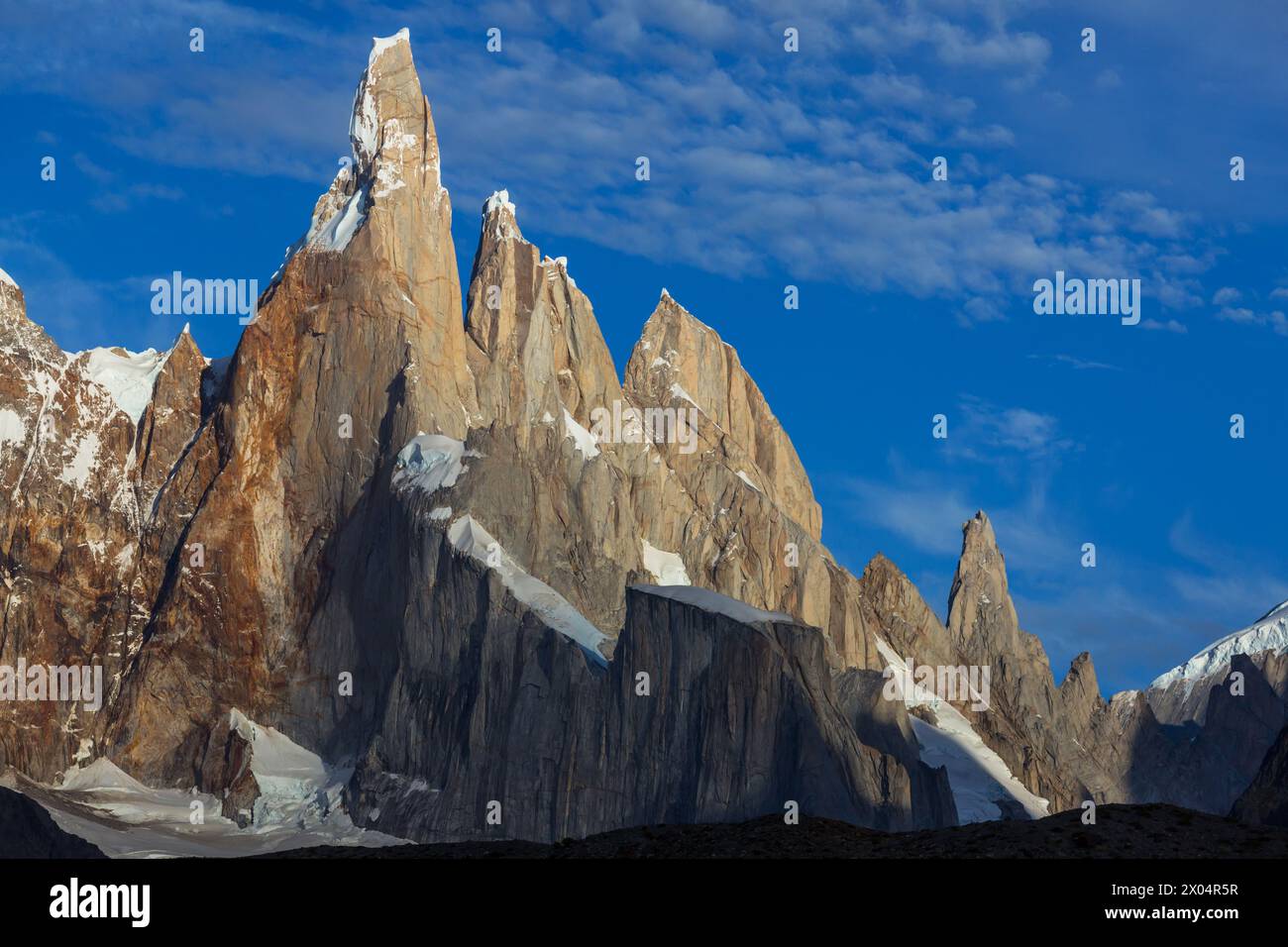 Famous beautiful peak Cerro Torre in Patagonia mountains, Argentina ...