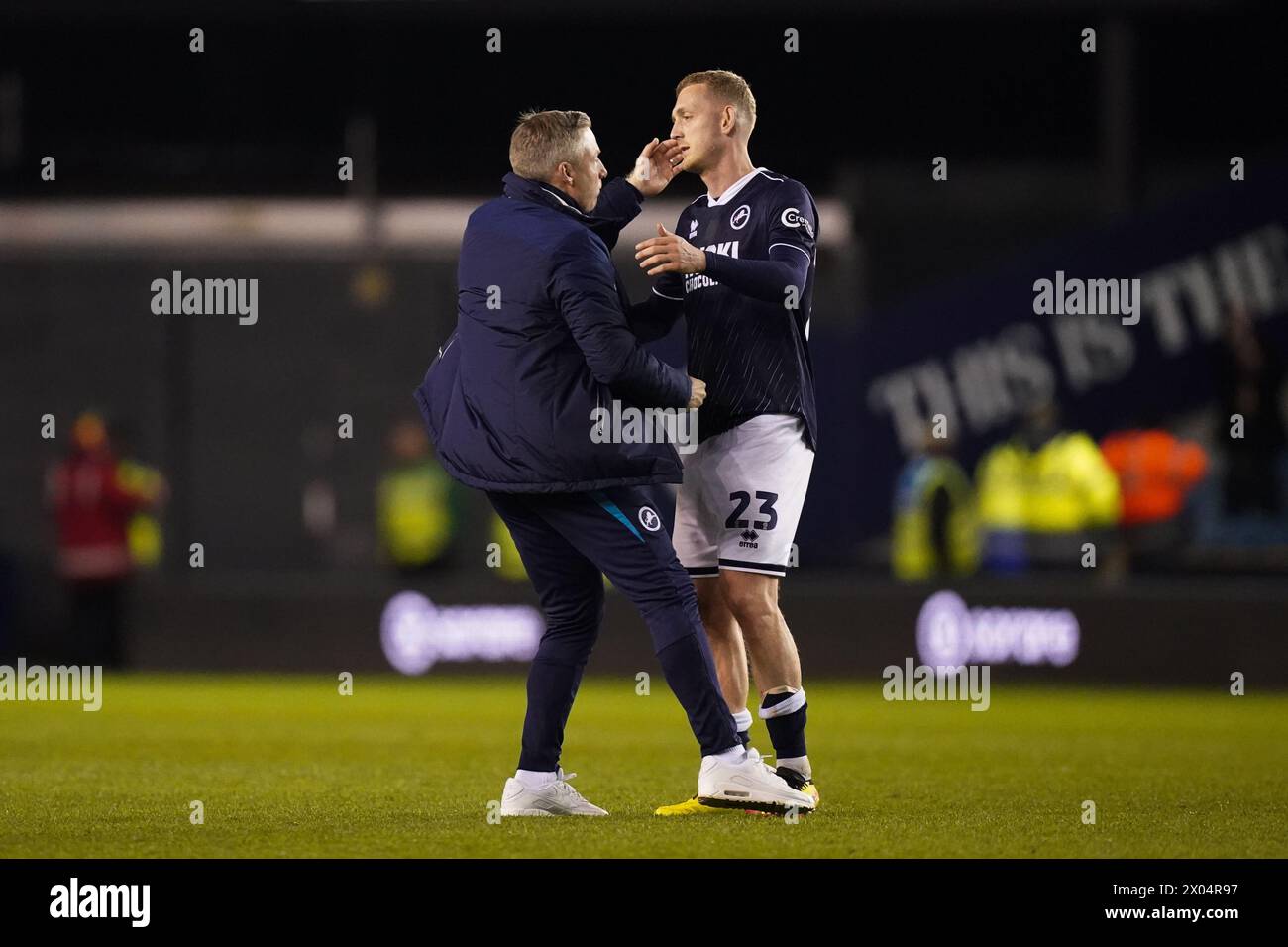 London, UK. 09th Apr, 2024. Neil Harris, Manager of Millwall and George ...