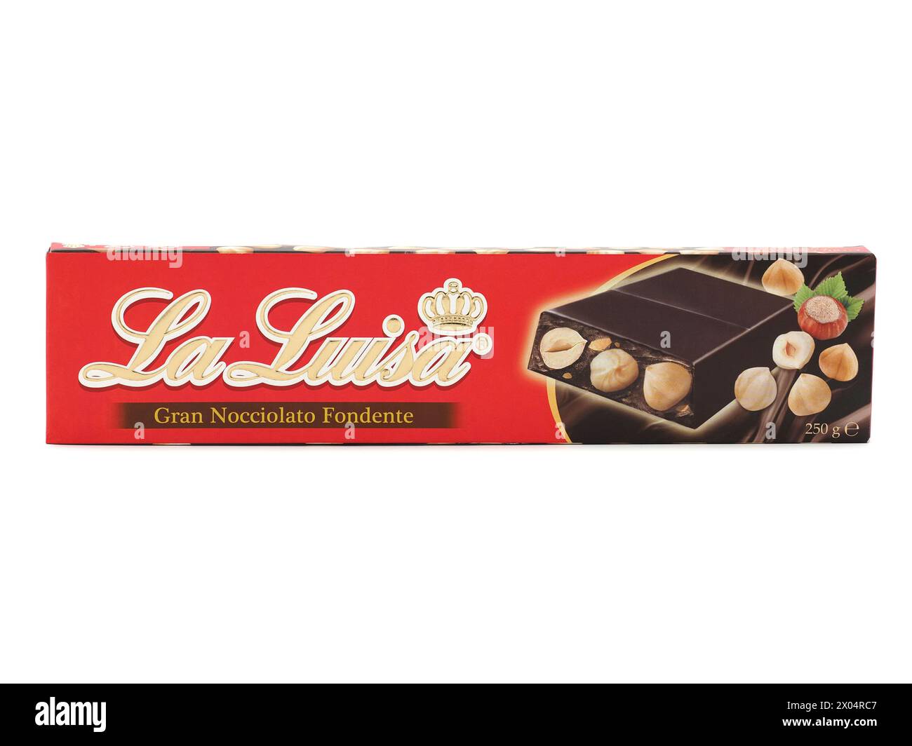 BUCHAREST, ROMANIA - DECEMBER 05, 2020. La Luisa dark chocolate bar ...