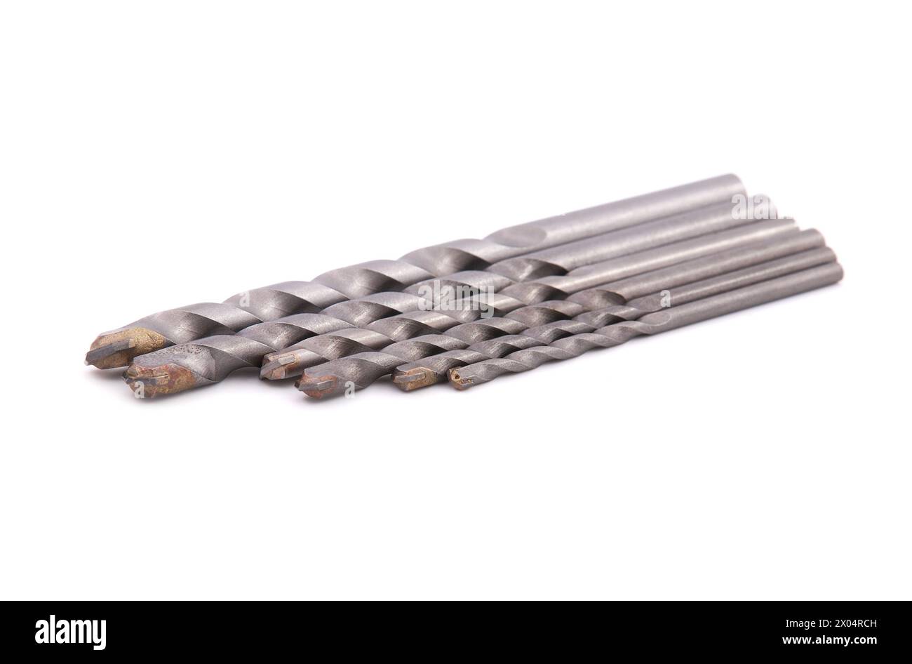 Drill bits for concrete isolated on white Stock Photo - Alamy