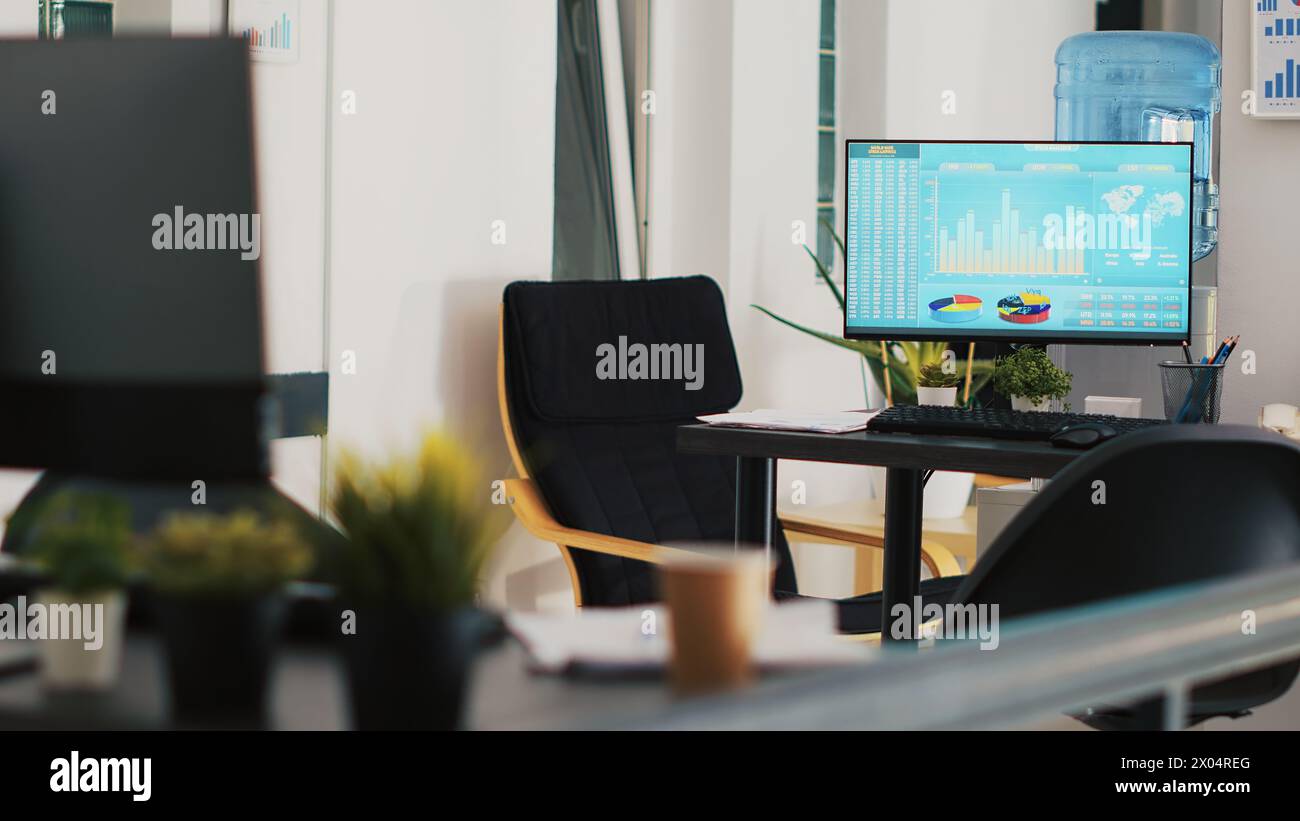 Economic stock market data collected in empty office to develop trading ...