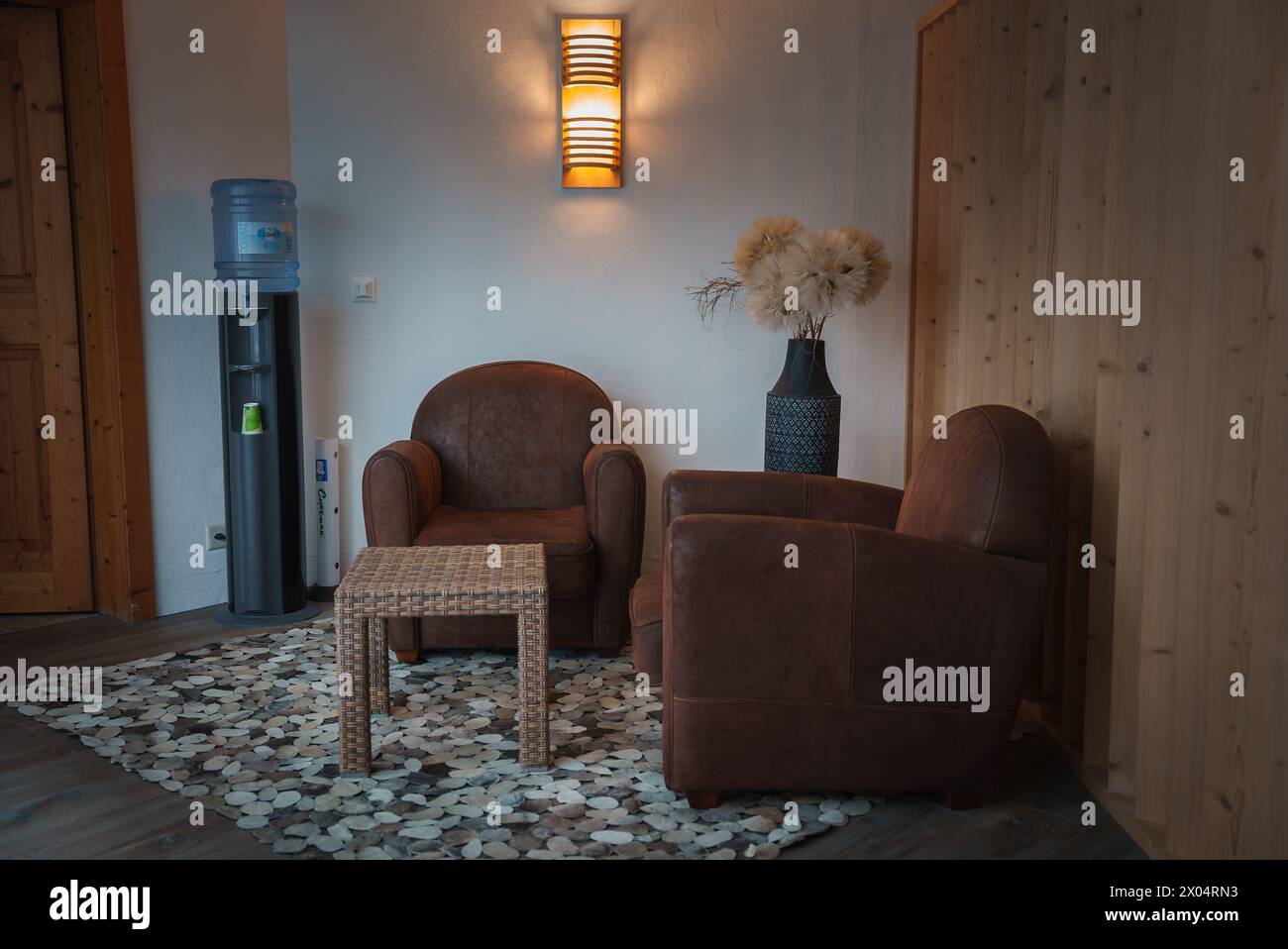 Cozy Rustic Corner with Vintage Armchairs and Decor in Tranquil Room ...