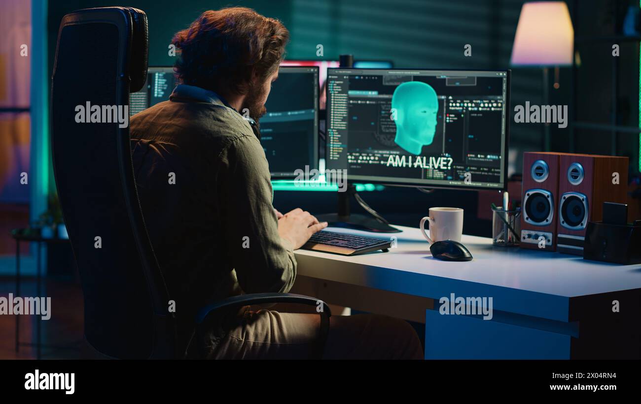 Sentient Artificial Intelligence With Own Autonomy Talking With Creator