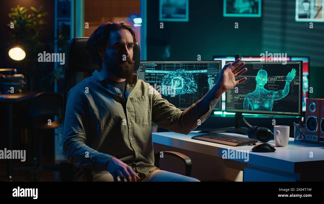 Deviant AI superintelligence enslaving its creator, controlling his ...