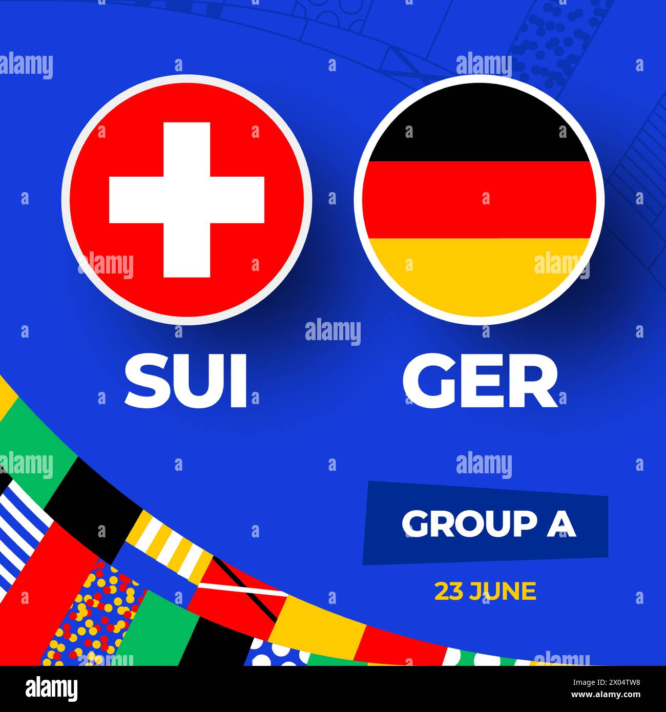 Switzerland vs Germany football 2024 match versus. 2024 group stage ...