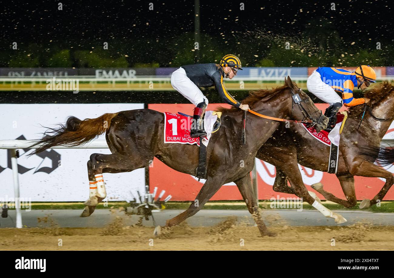 Clapton and jockey Dylan Davis chase leaders in the 2024 G1 Emirates ...