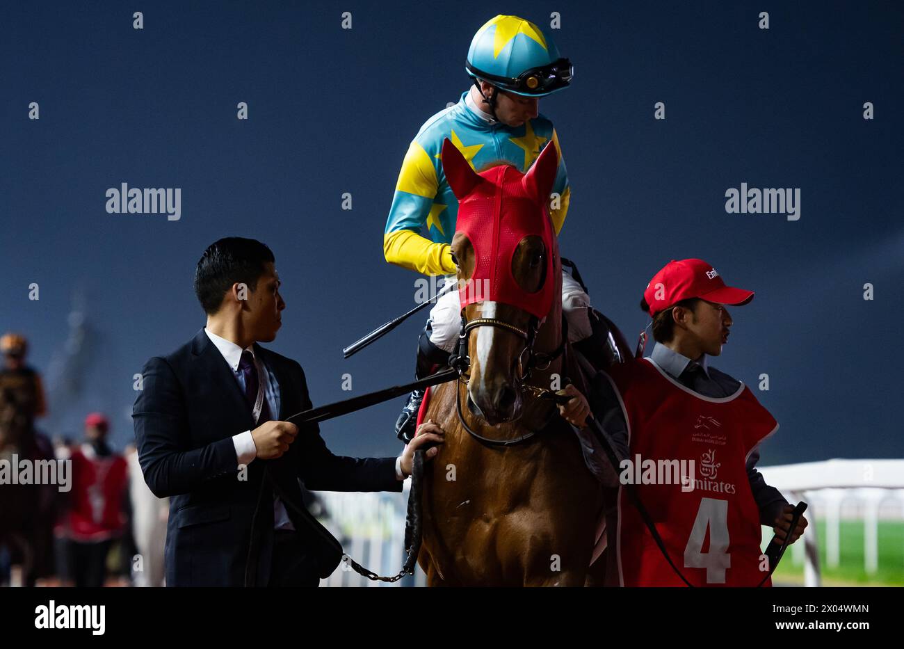 Derma Sotogake and Oisin Murphy head to the start for the 2024 G1 Dubai ...