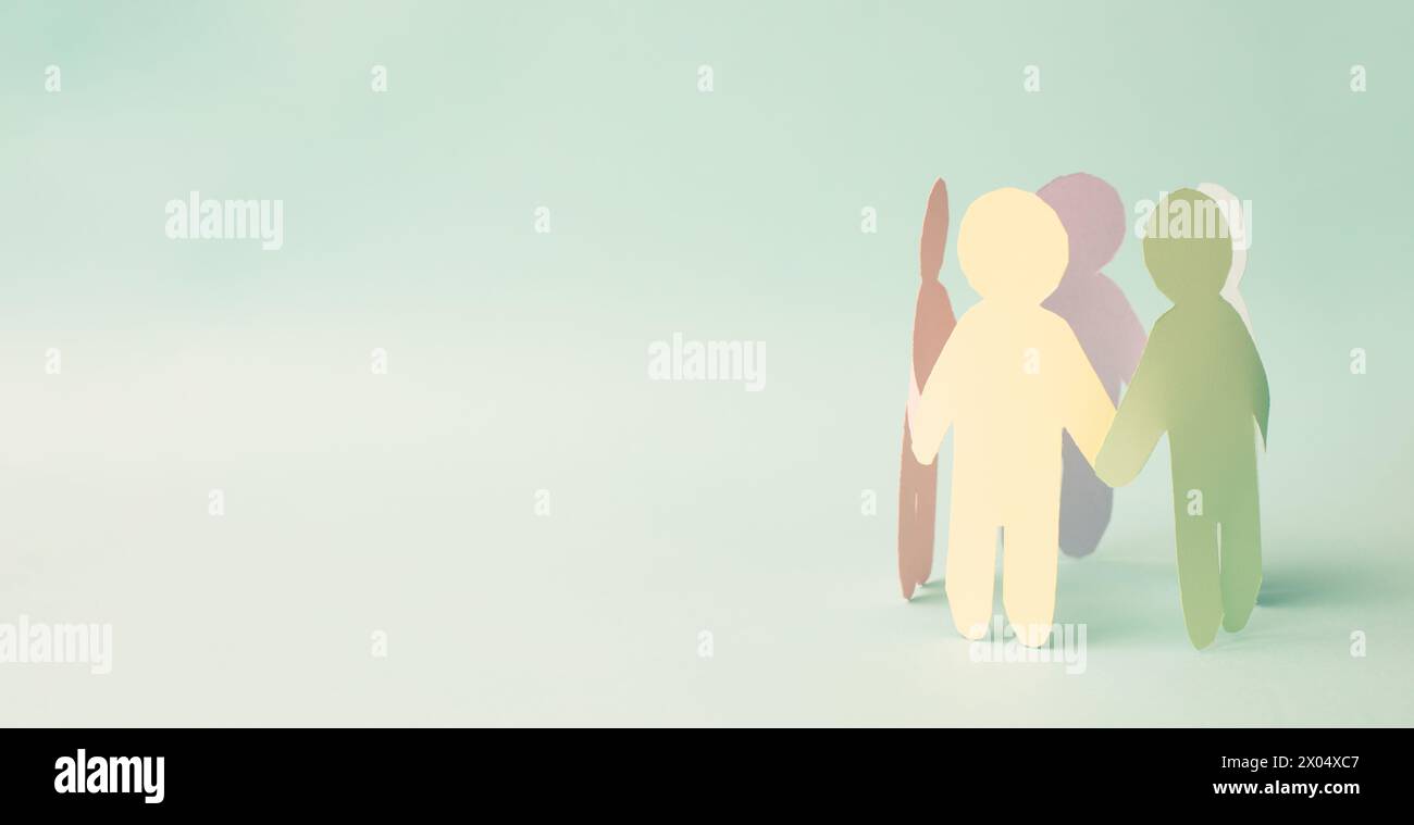 Human rights, friendship support and freedom, multicultural people ...