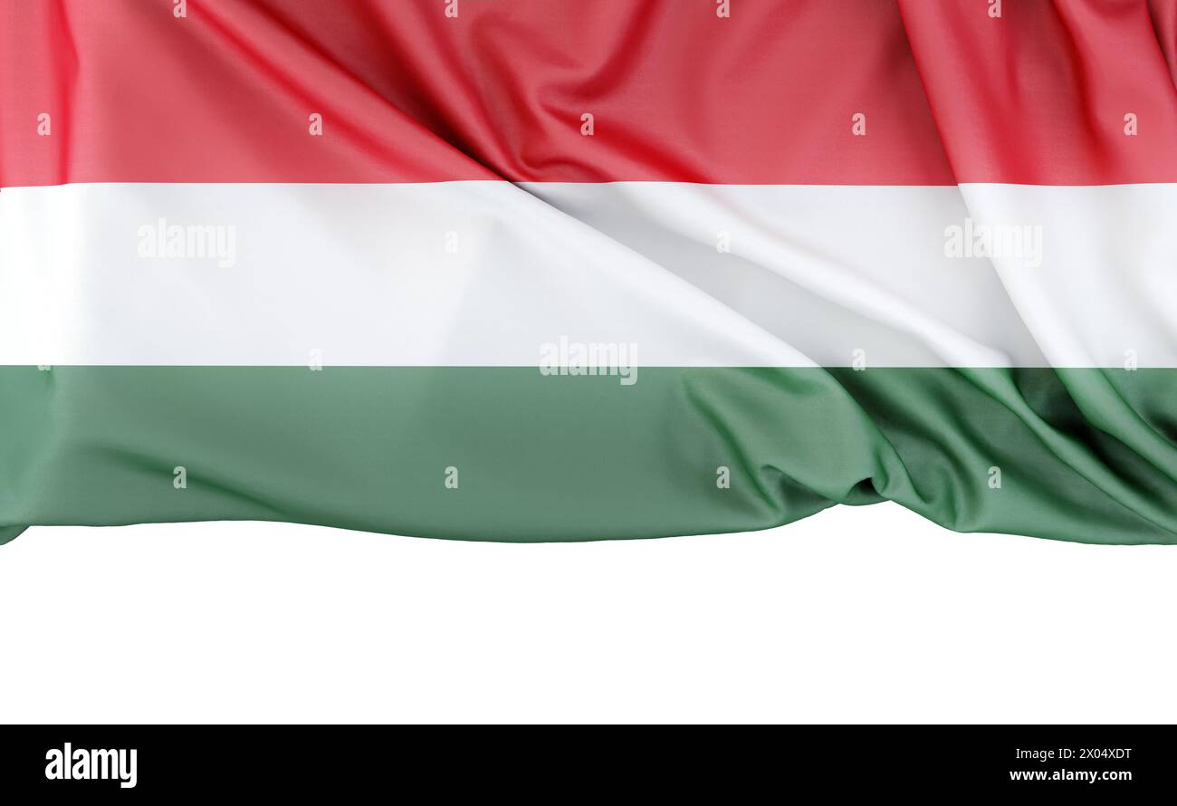Flag of Hungary isolated on white background with copy space below. 3D rendering Stock Photo - Alamy