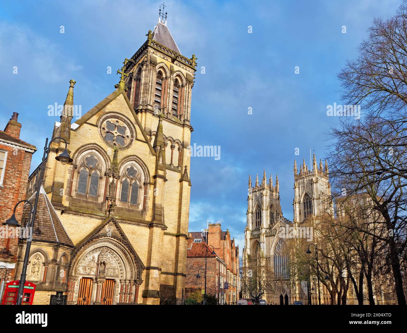 UK, North Yorkshire, York, York Oratory, Towers and West Face of York ...