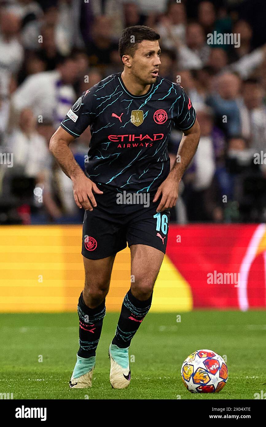 Madrid, Spain. 09th Apr, 2024. Rodri of Manchester City in action ...