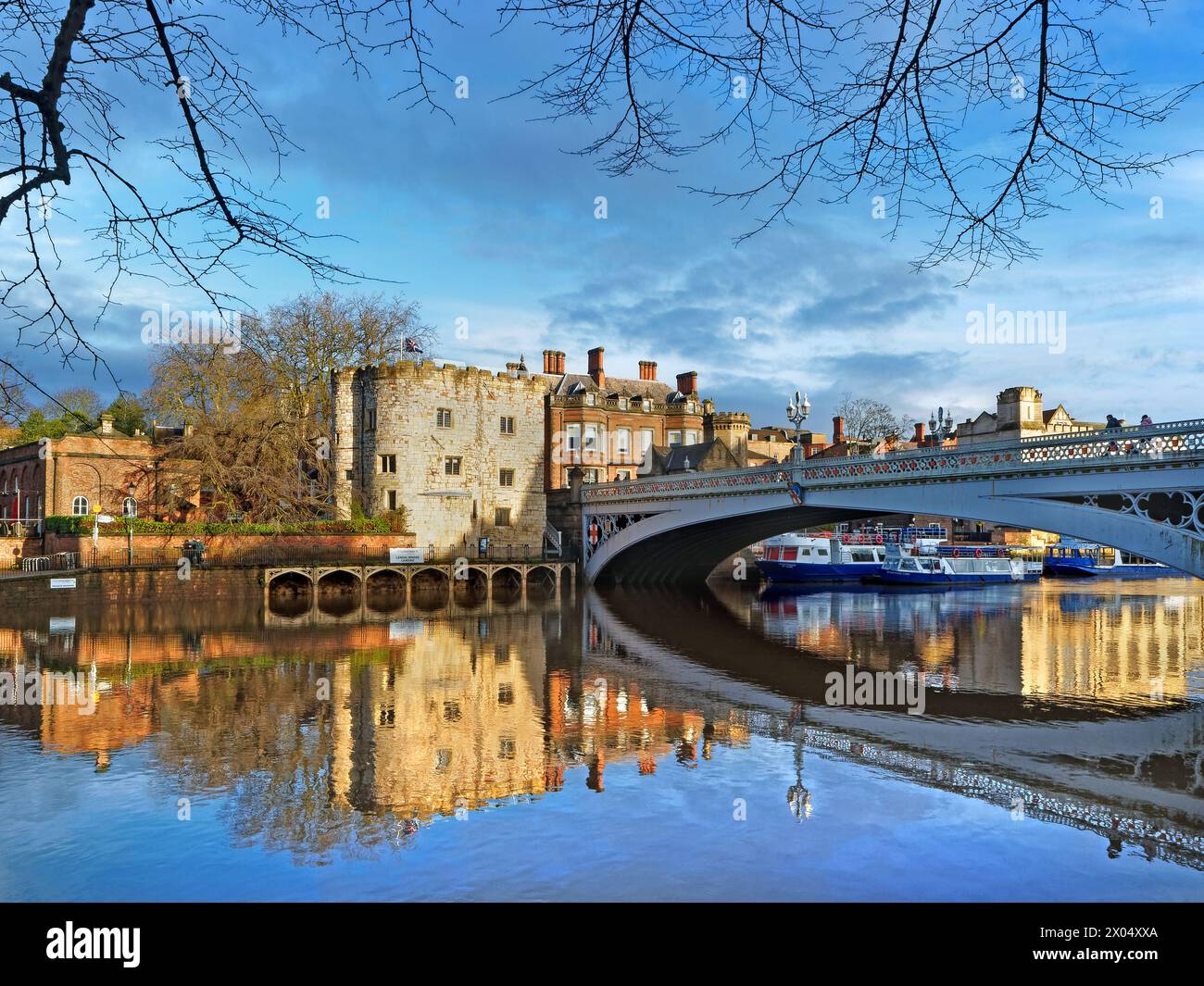 UK, North Yorkshire, York, Lendal Tower & Lendal Bridge next to the ...