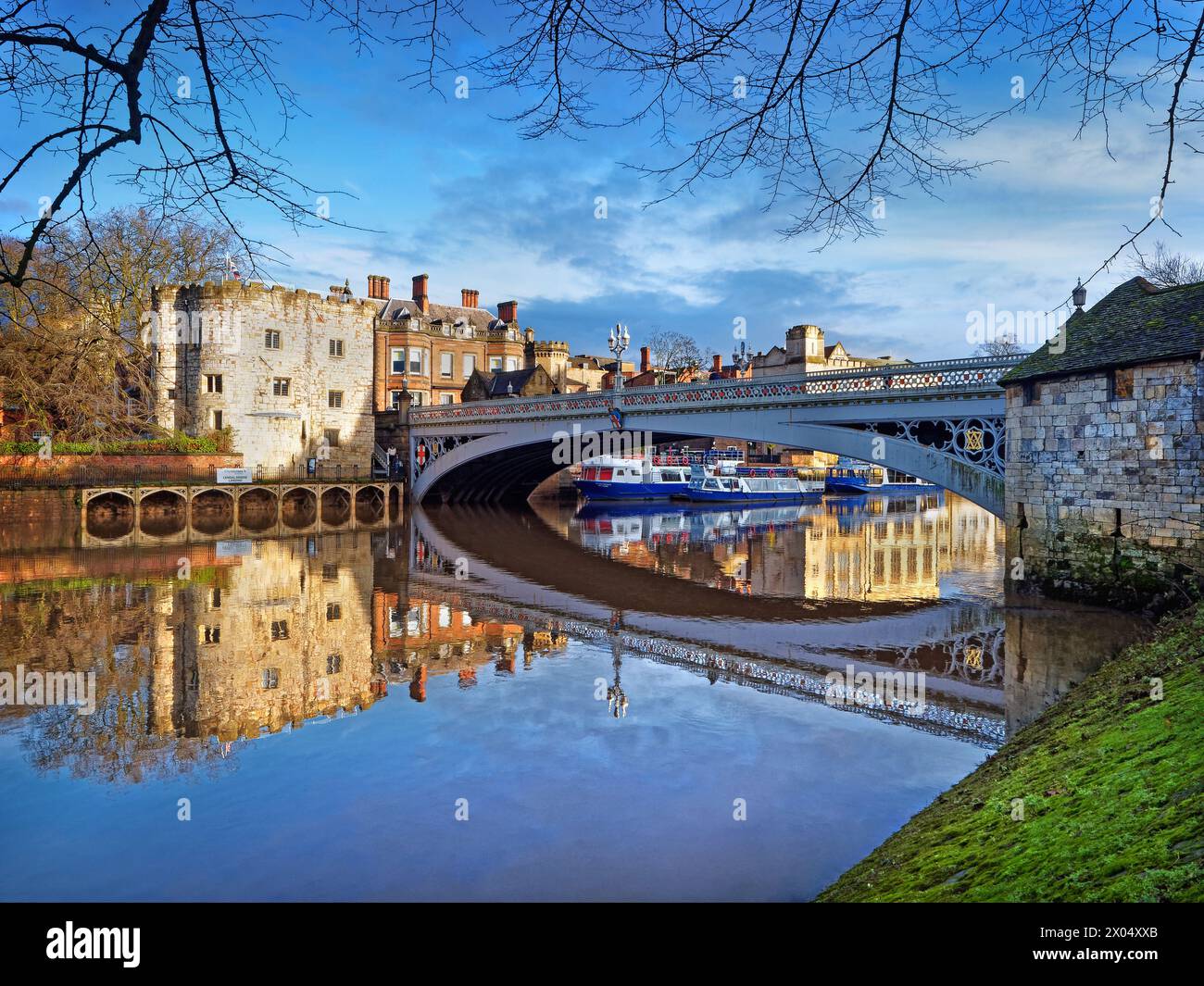 UK, North Yorkshire, York, Lendal Tower & Lendal Bridge next to the ...