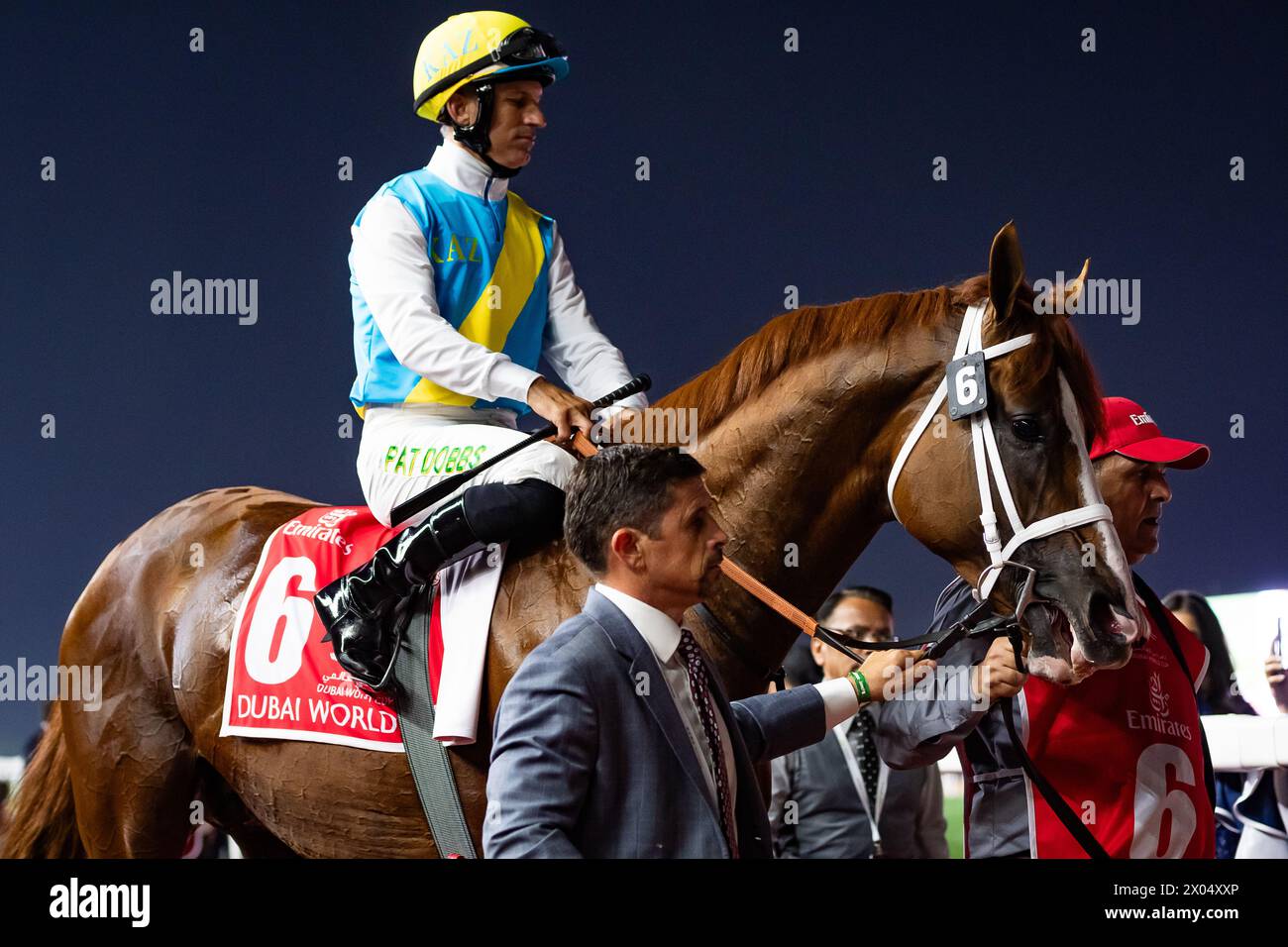 Kabirkhan and Pat Dobbs head to the start for the 2024 Group 1 Emirates ...