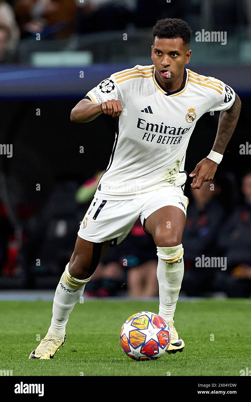 Madrid, Spain. 09th Apr, 2024. Rodrygo of Real Madrid in action during ...