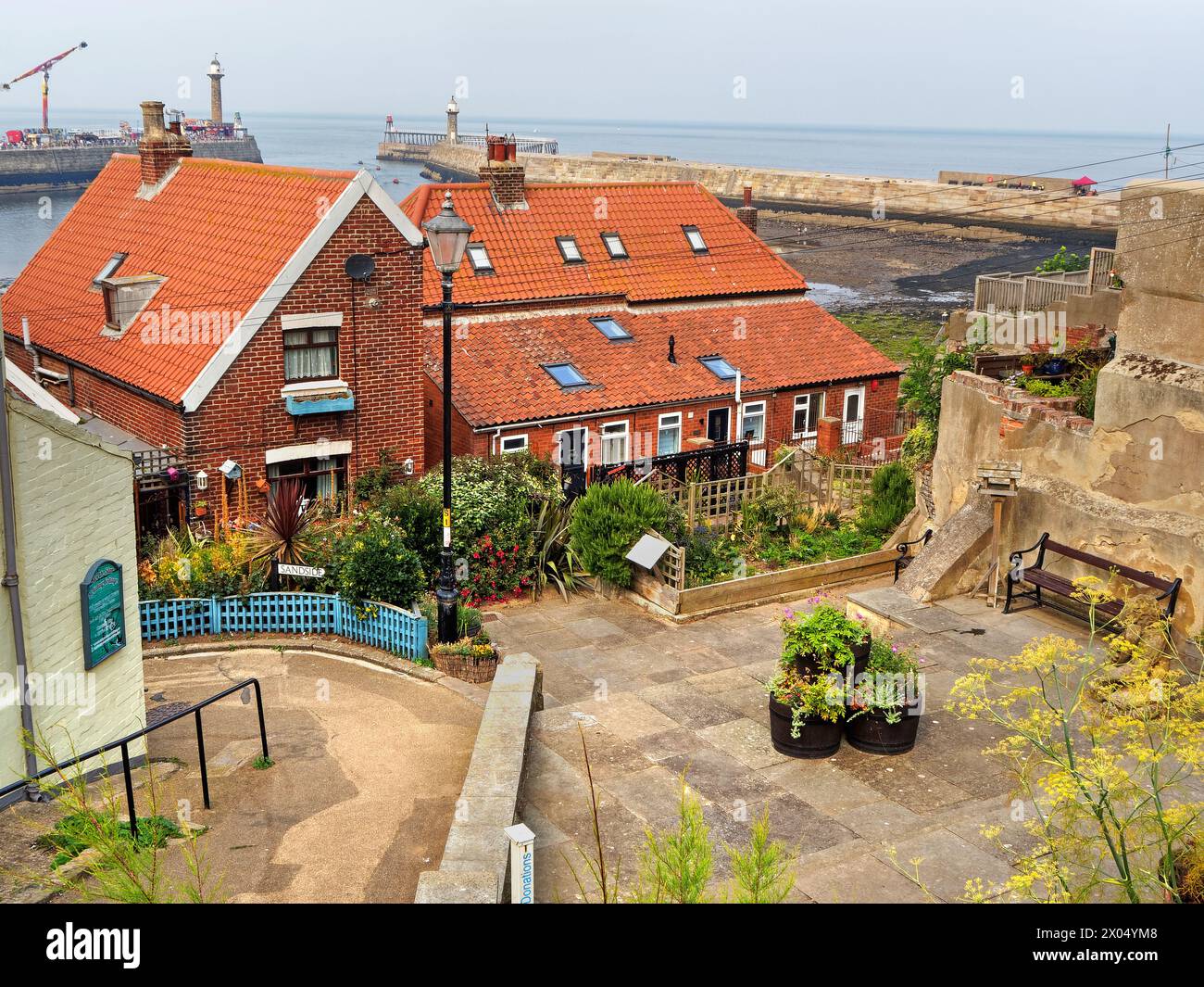 UK, North Yorkshire, Whitby Harbour from Sandside Stock Photo - Alamy