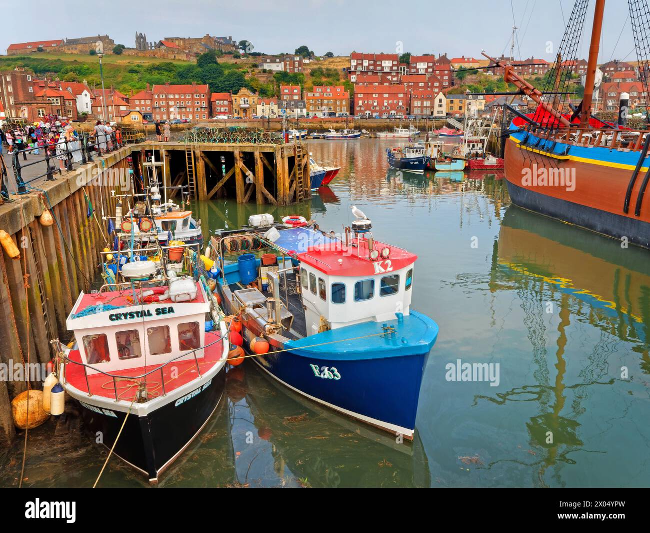 UK, North Yorkshire, Whitby Harbour at Dock End Stock Photo - Alamy