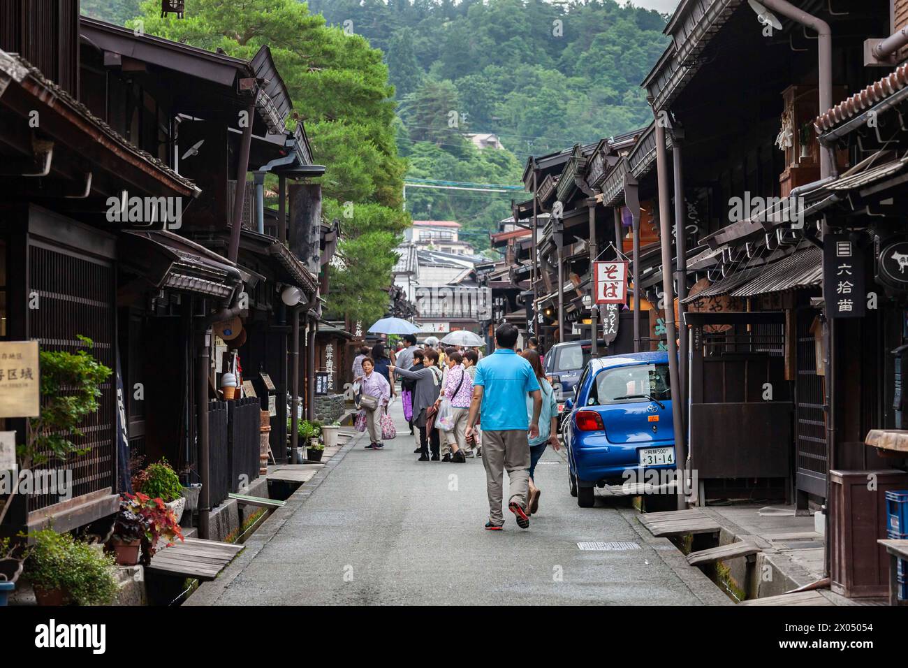 Old street of downtown, wooden houses, Sannomachi, Takayama city, Gifu ...