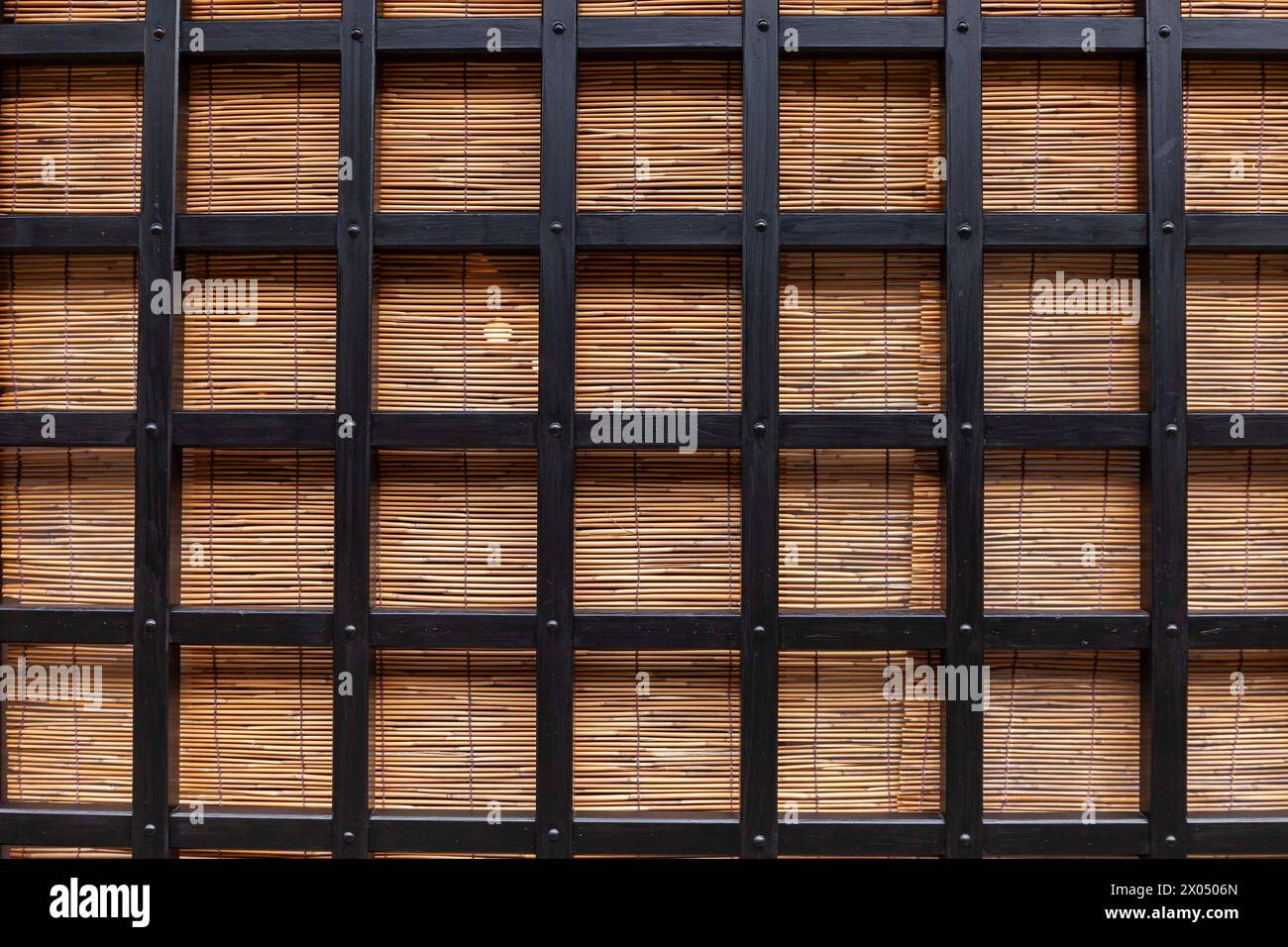 Windows and wall, woodwork of traditional house, Takayama city, Gifu ...