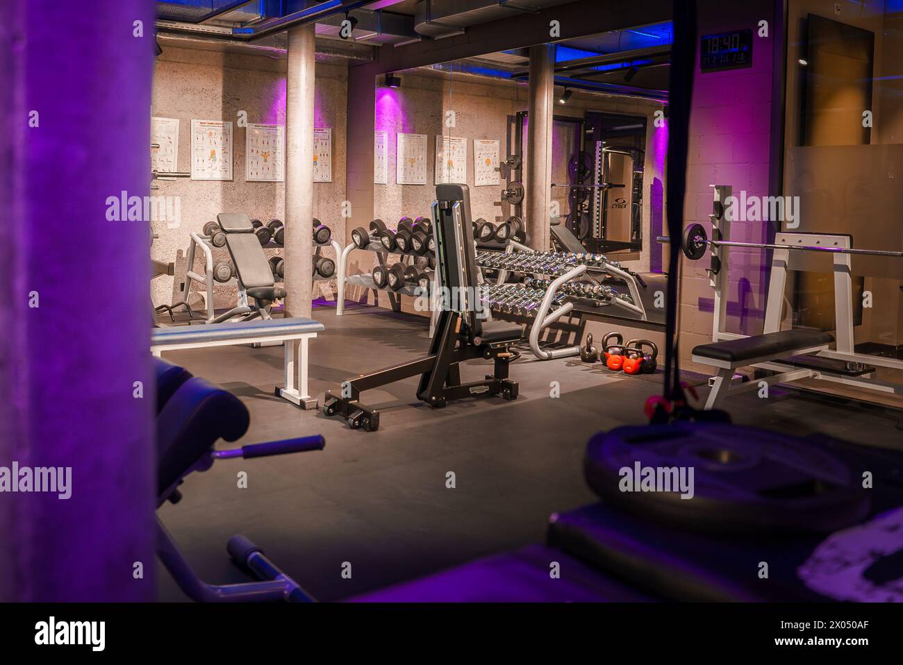 Modern Gym Interior, Equipped with Strength Training and Free Weights ...