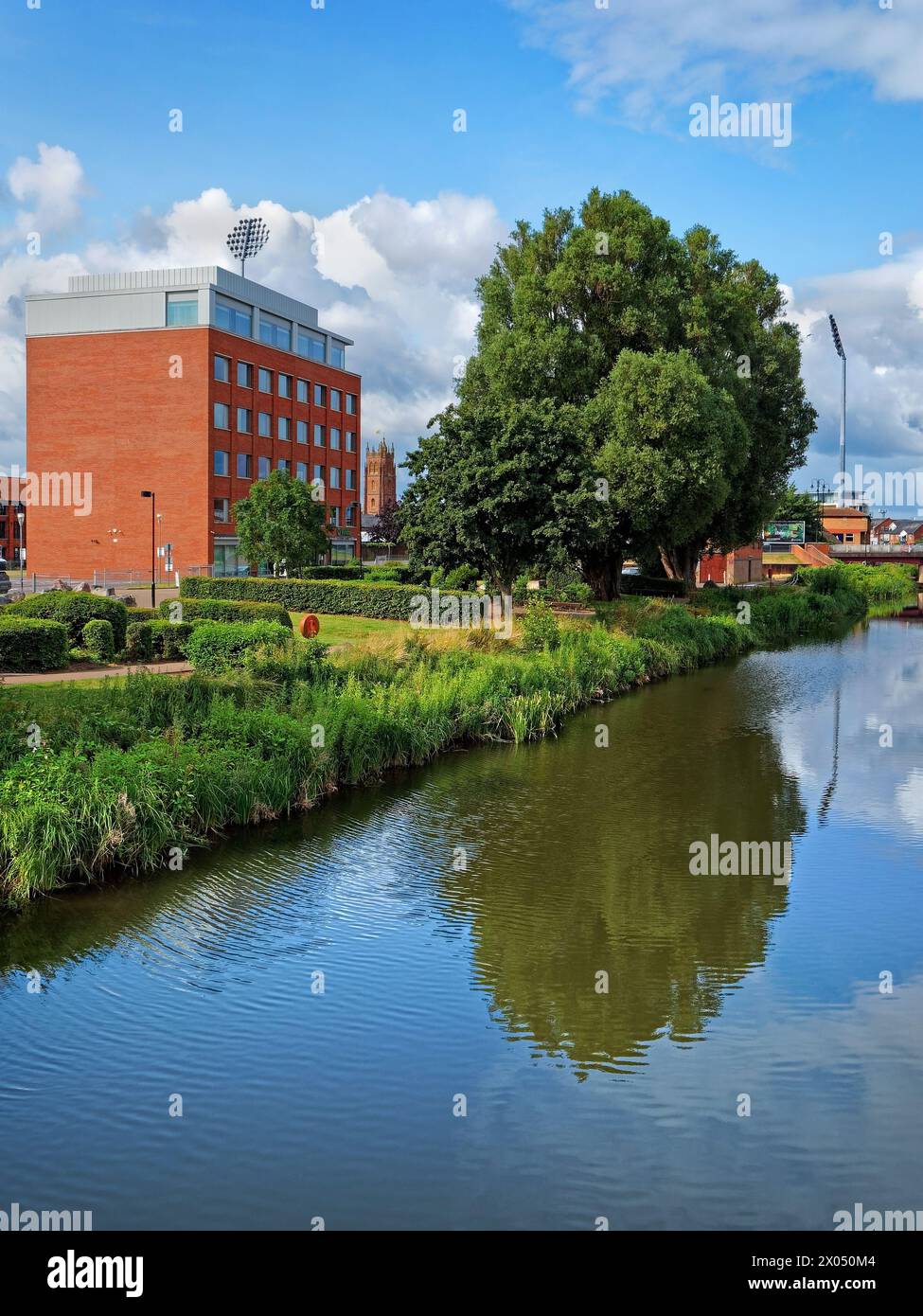 UK, Somerset, Taunton, River Tone and Viridor House Stock Photo - Alamy