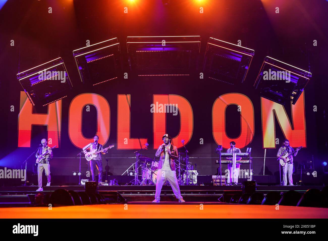Milan, Italy. 09th Apr, 2024. (C) Riccardo Zanotti with (L-R) Lorenzo ...