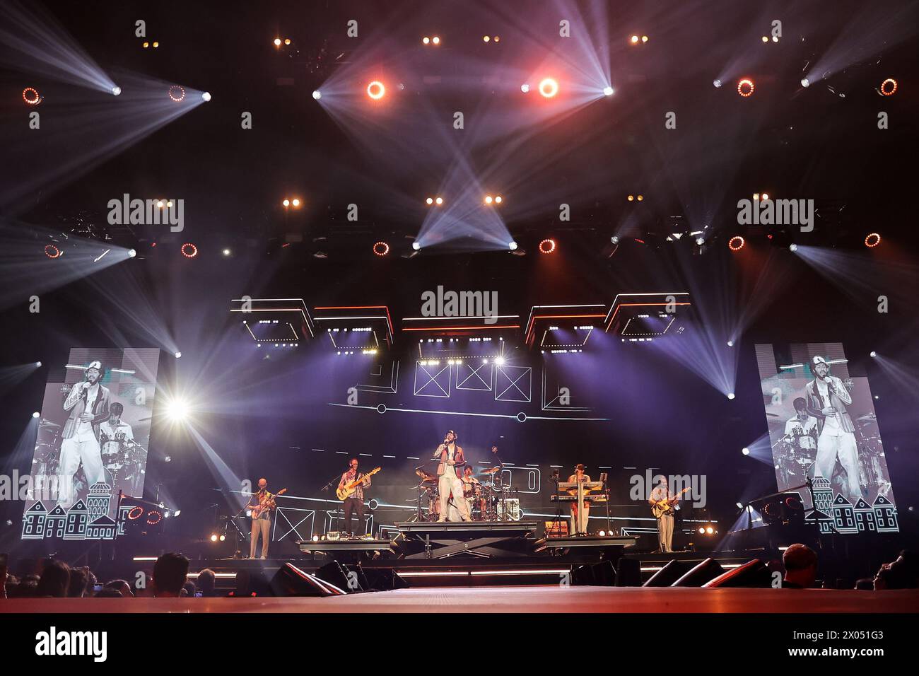 Milan, Italy. 09th Apr, 2024. (C) Riccardo Zanotti with (L-R) Lorenzo ...