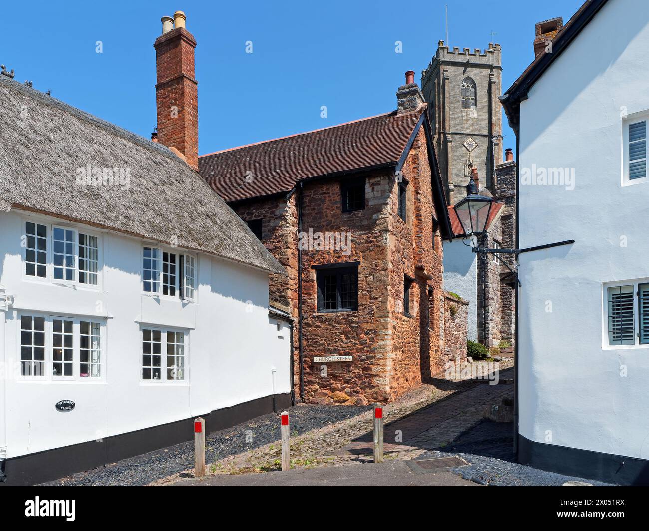 UK, Somerset, Minehead, Church Steps leading to Church of St Michael ...
