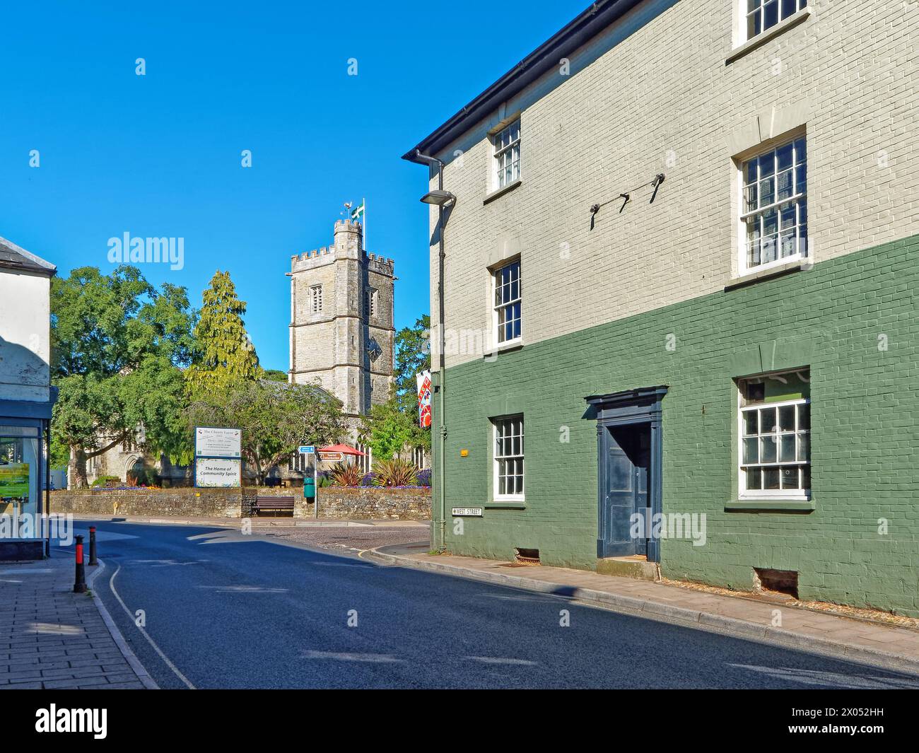 UK, Devon, Axminster, St Mary's Church from West Street Stock Photo - Alamy