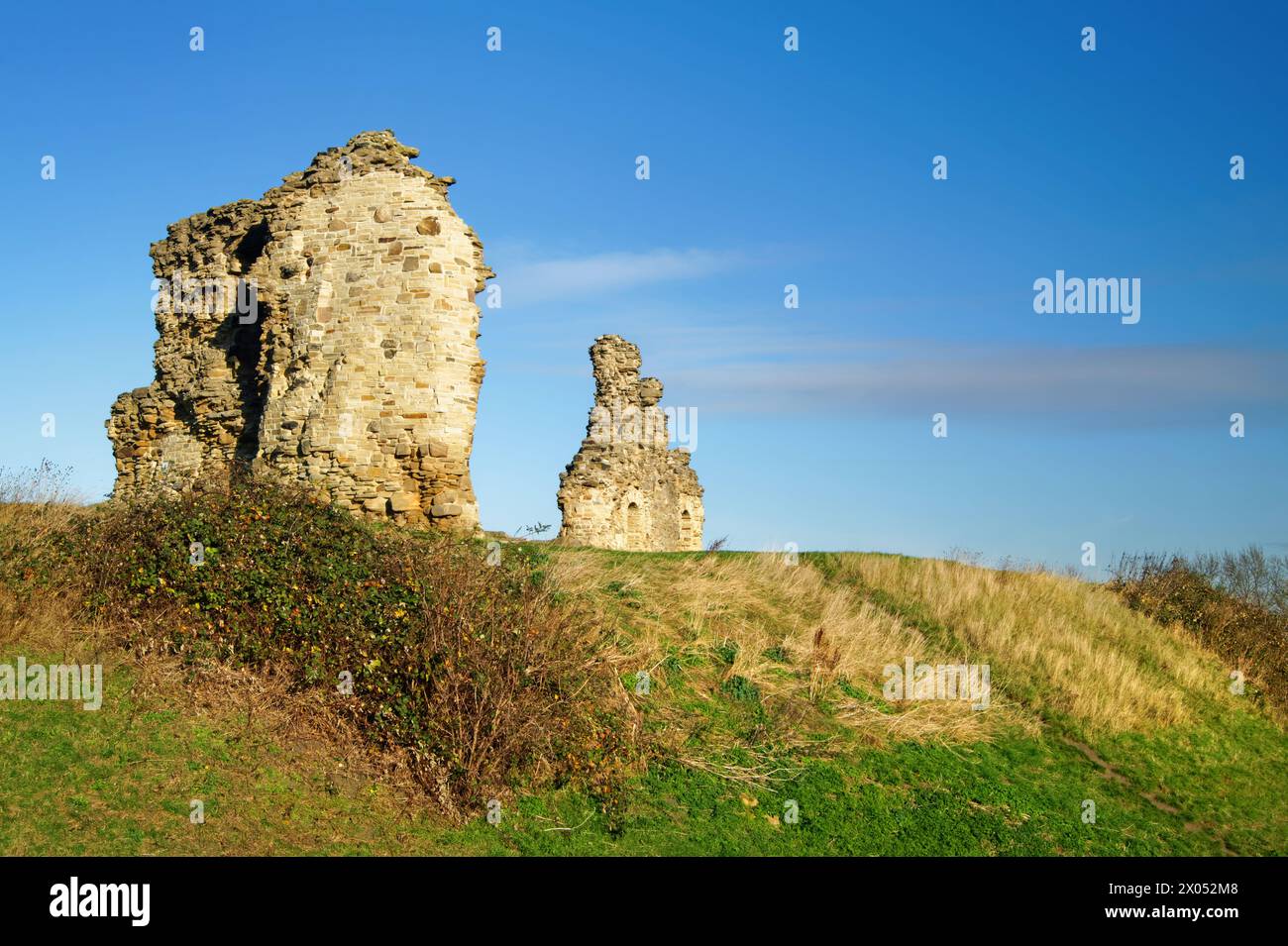 UK, West Yorkshire, Wakefield, Sandal Castle Ruins Stock Photo - Alamy