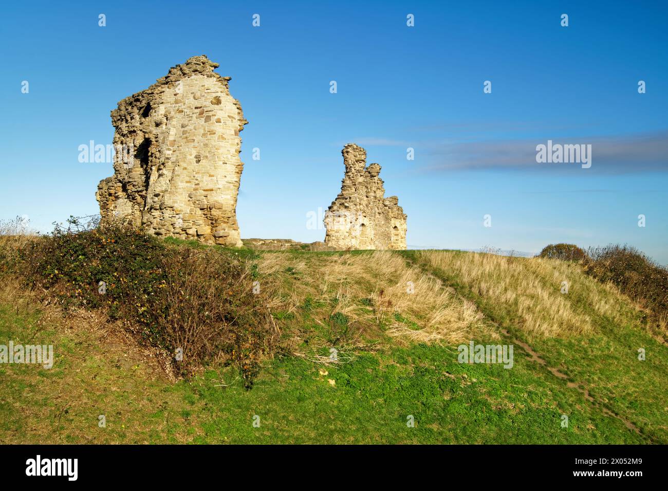 UK, West Yorkshire, Wakefield, Sandal Castle Ruins Stock Photo - Alamy