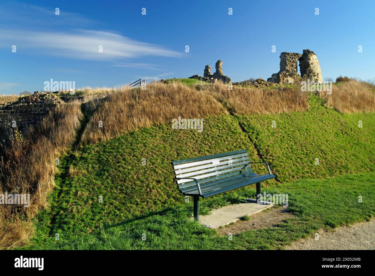 UK, West Yorkshire, Wakefield, Sandal Castle Ruins Stock Photo - Alamy