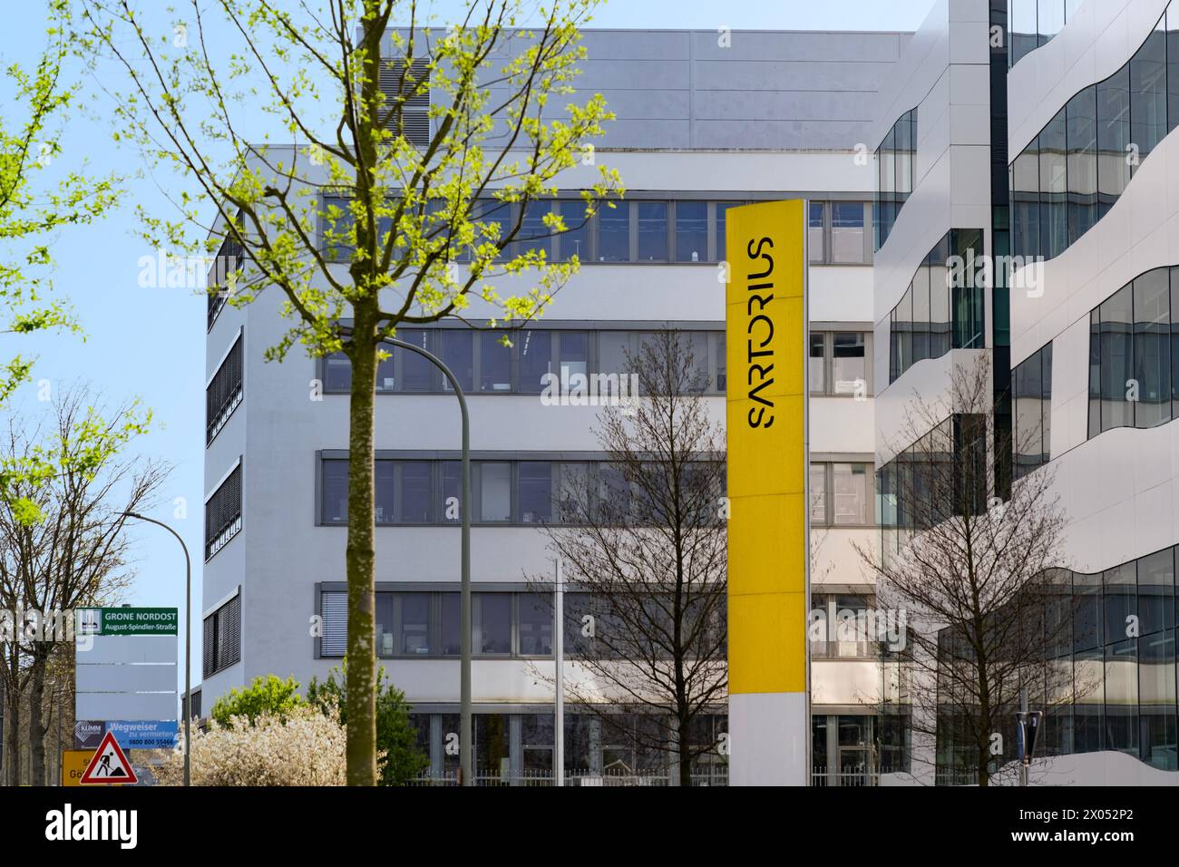 Sartorius company building, biopharmaceutical industry and laboratory ...
