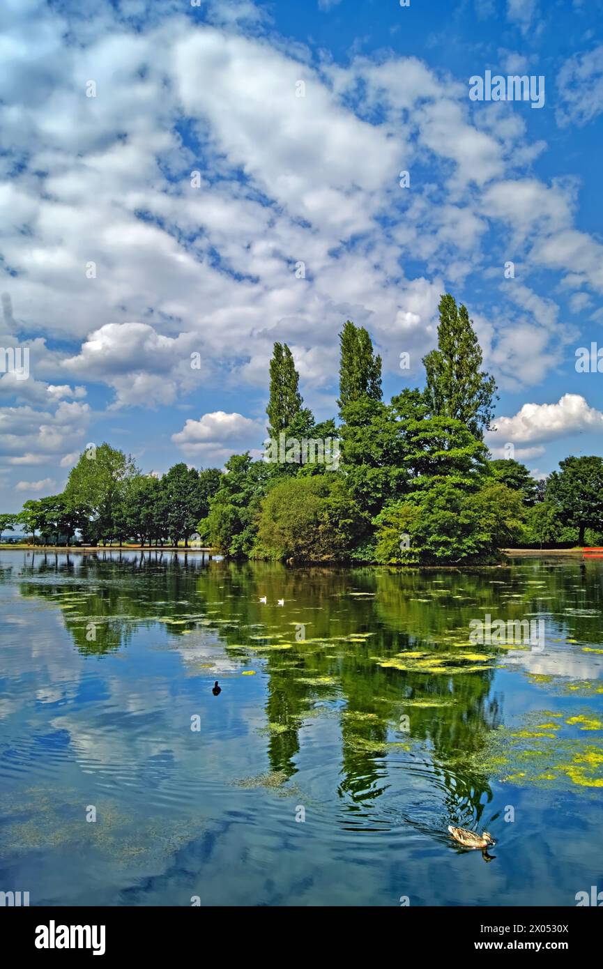 UK, West Yorkshire, Pontefract Park Lake Stock Photo - Alamy
