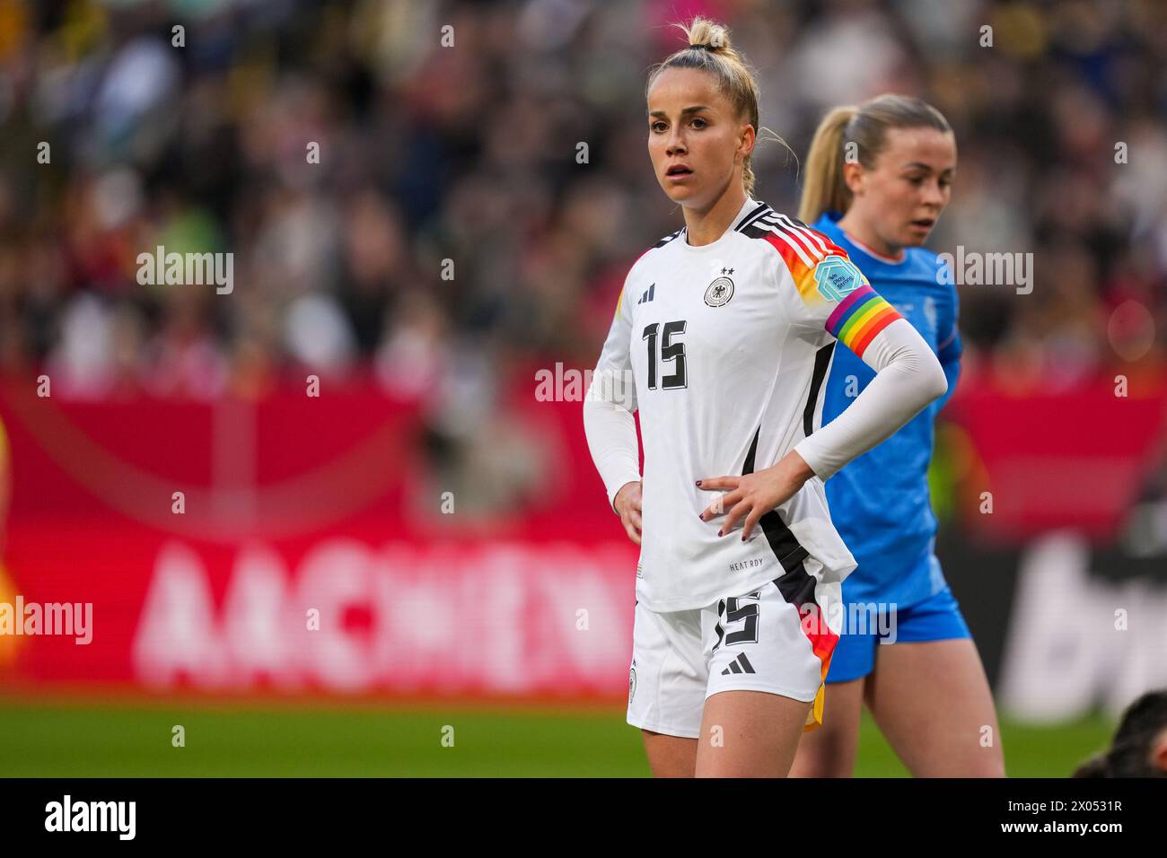 AACHEN, GERMANY - APRIL 9: Giulia Gwinn of Germany looks on during the ...
