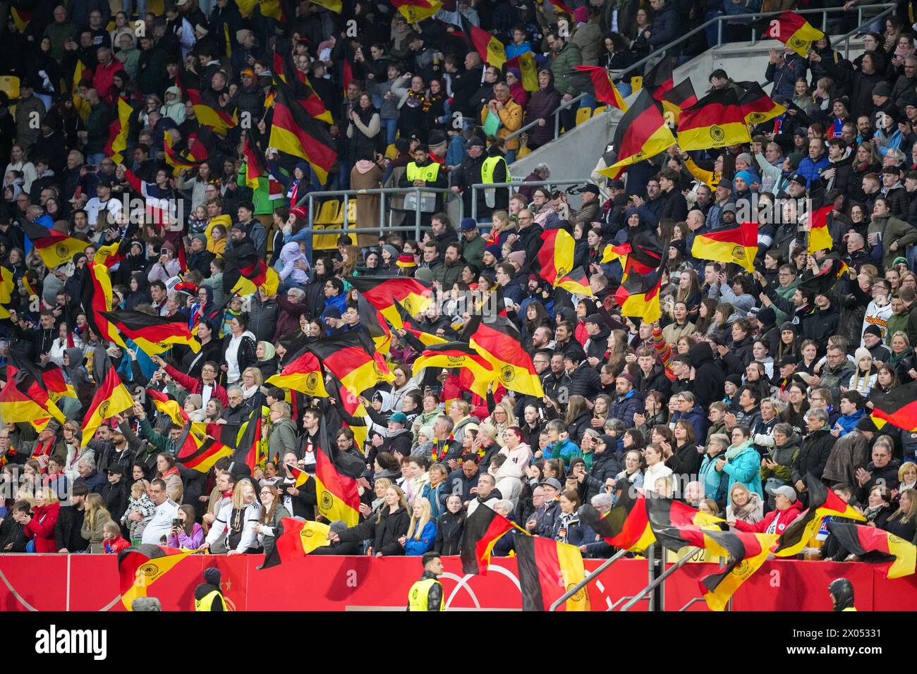 AACHEN, GERMANY - APRIL 9: Fans and supporters of Germany during the ...