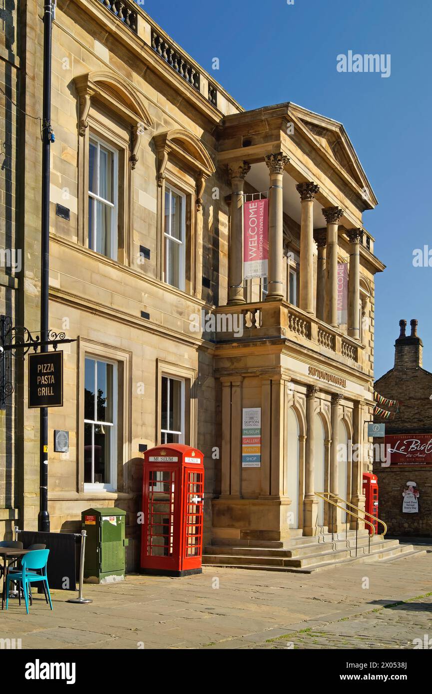 UK, North Yorkshire, Skipton Town Hall Stock Photo - Alamy