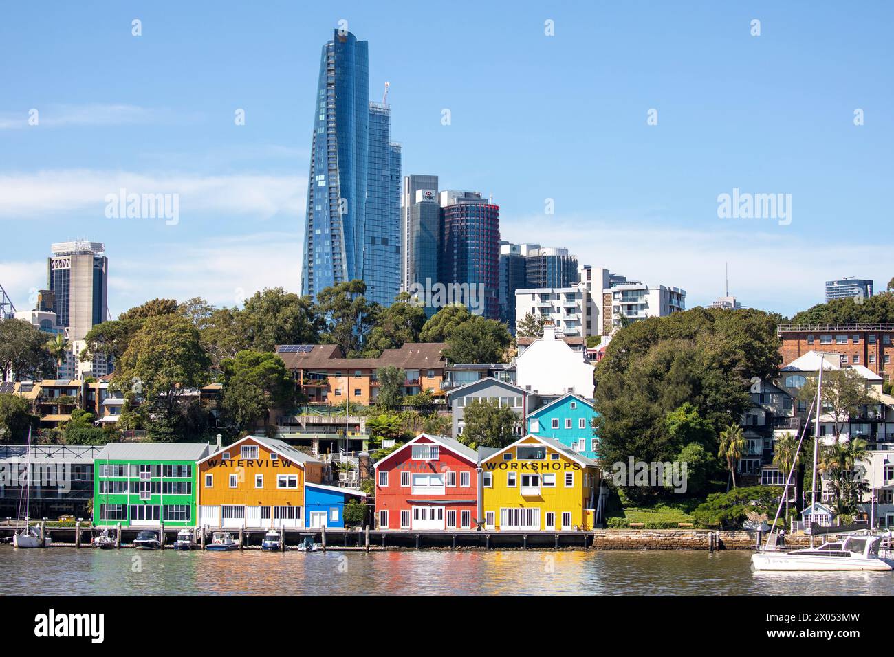 Balmain Sydney Australia, waterview wharf workshops heritage coloured ...