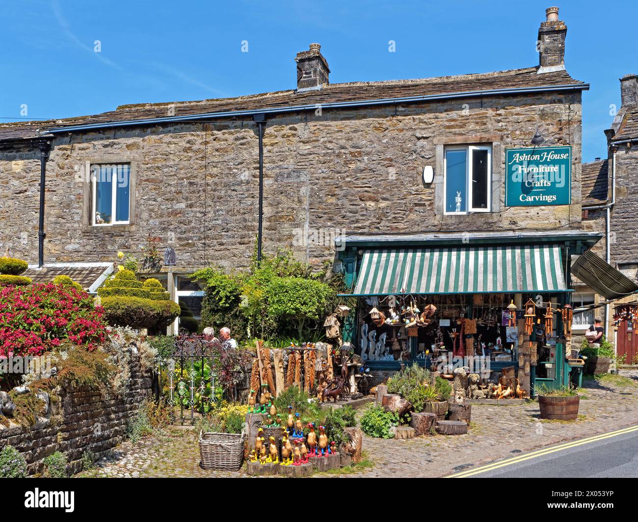 UK, North Yorkshire, Grassington, Main Street, Ashton House Crafts ...